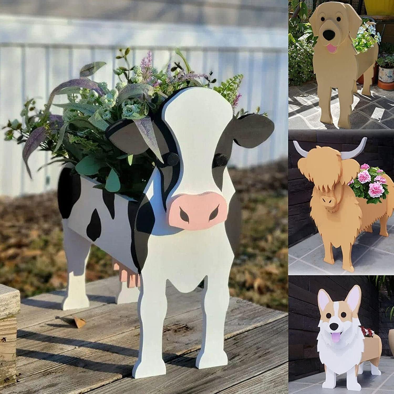 FMADE PVC Cute Animal Cow Garden Flower Planter - Walmart.com
