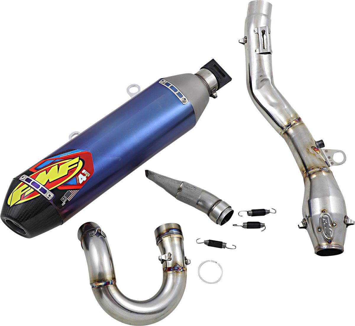 FMF 4.1 RCT Blue Anodized Titanium with MegaBomb Exhaust System (045663 ...