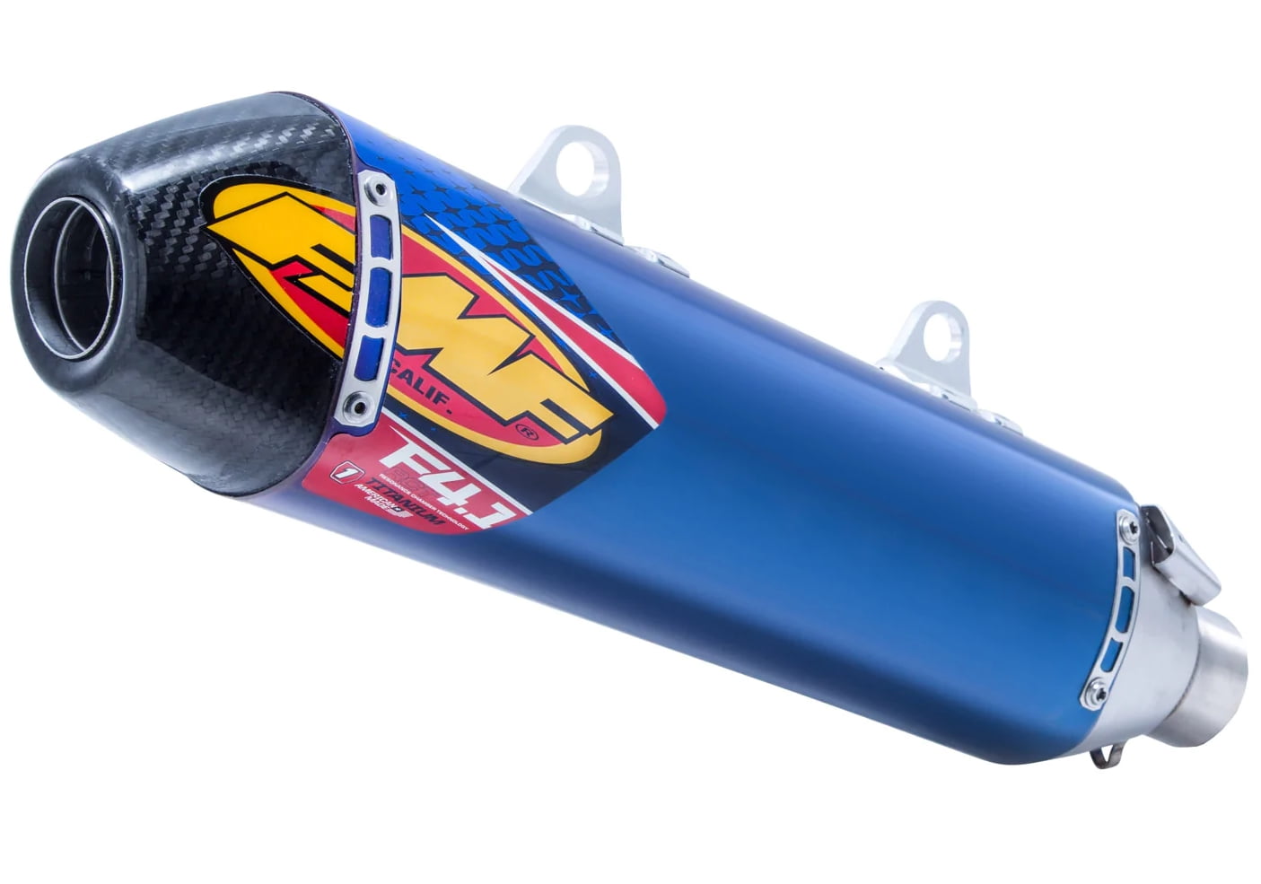 FMF Factory 4.1 RCT Anodized Blue Titanium/Carbon Tip Slip-On Muffler (045561) - Walmart.com