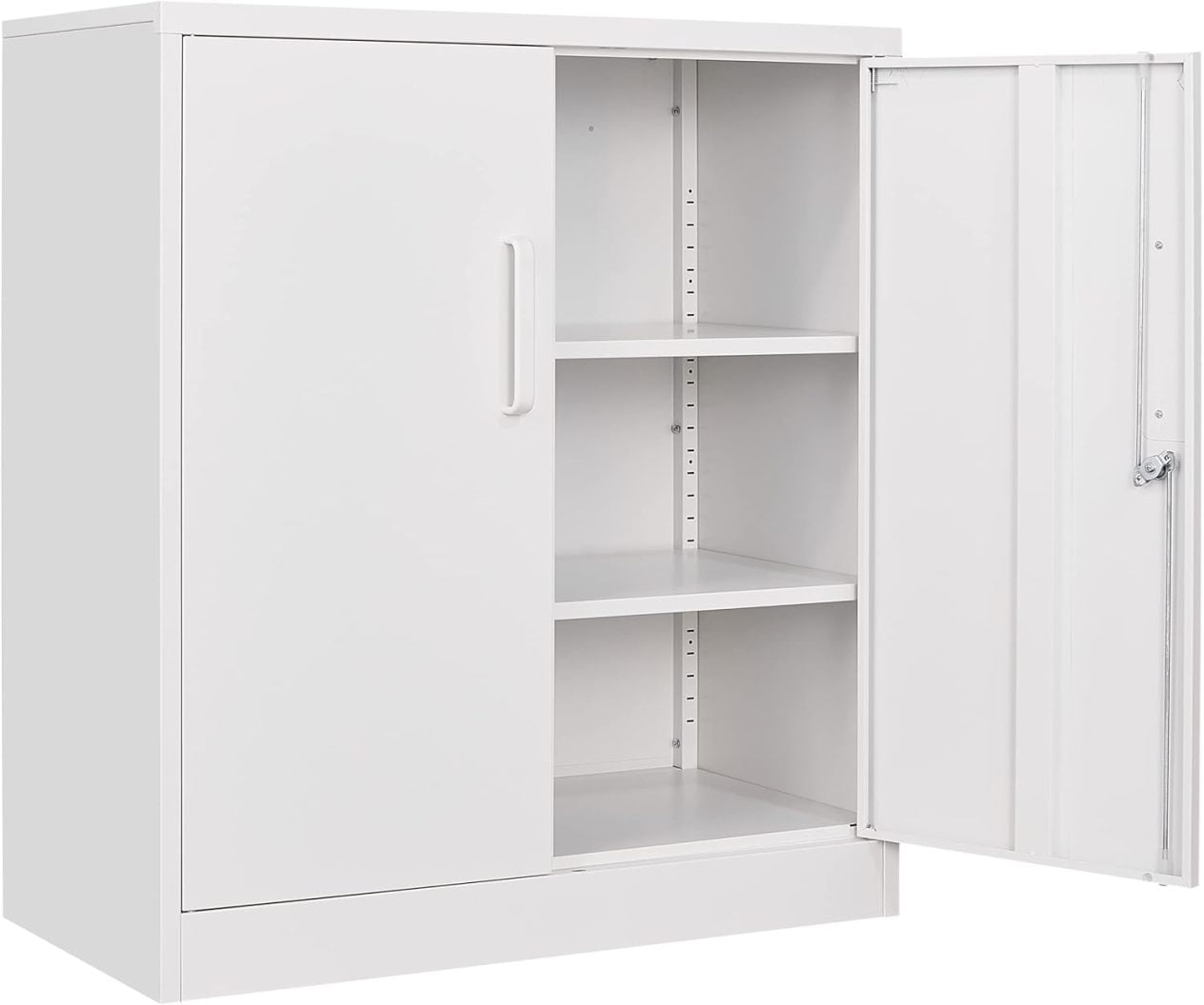 FMLP 36 inch Storage Cabinet with Doors and Shelves,White Metal Storage ...