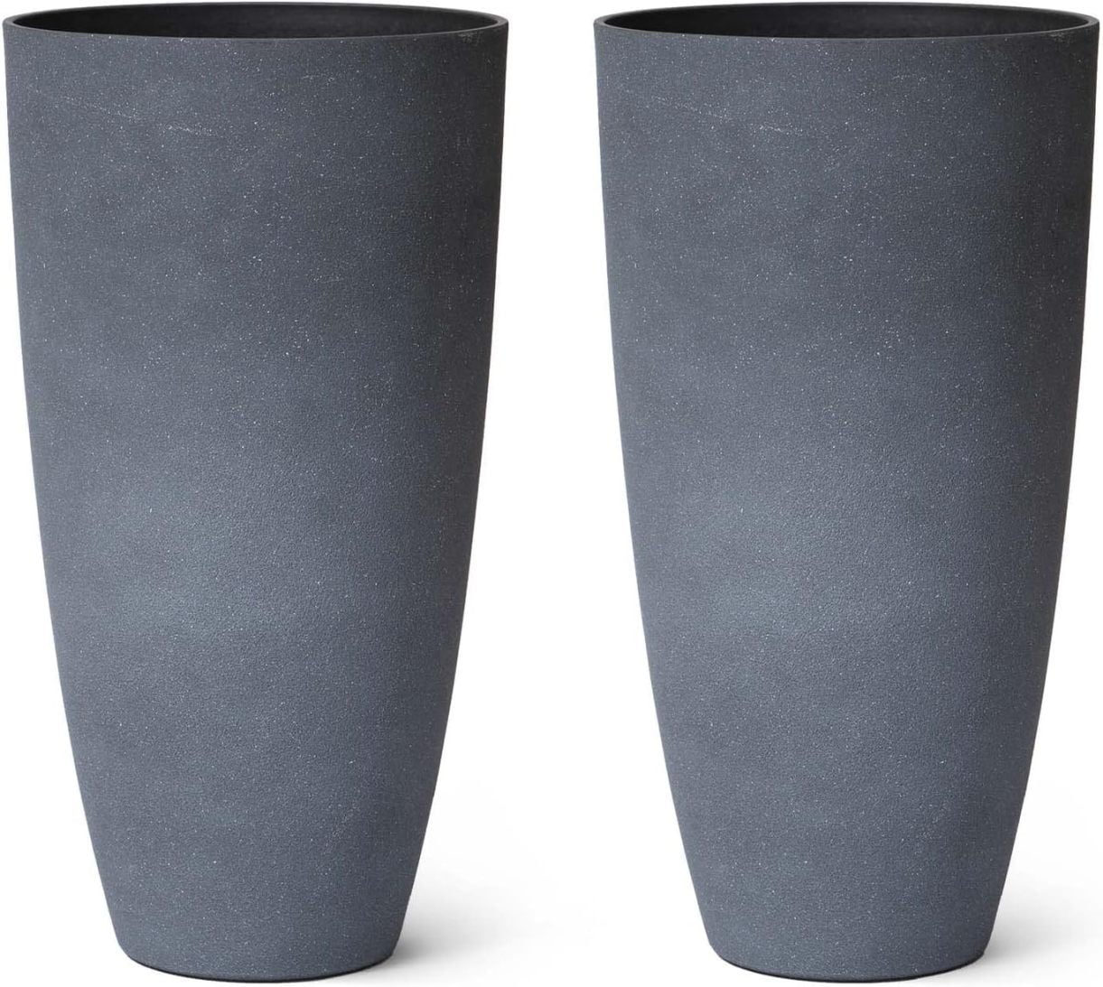 FMLP Set of 2 Tall Planters with Trays, 20 Inch Indoor/Outdoor Tall ...