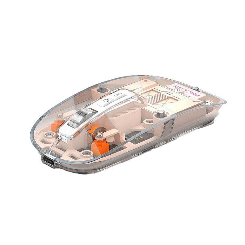 FMOUSE Transparent Gaming Mouse Bluetooth Wireless Mouse with RGB Light ...