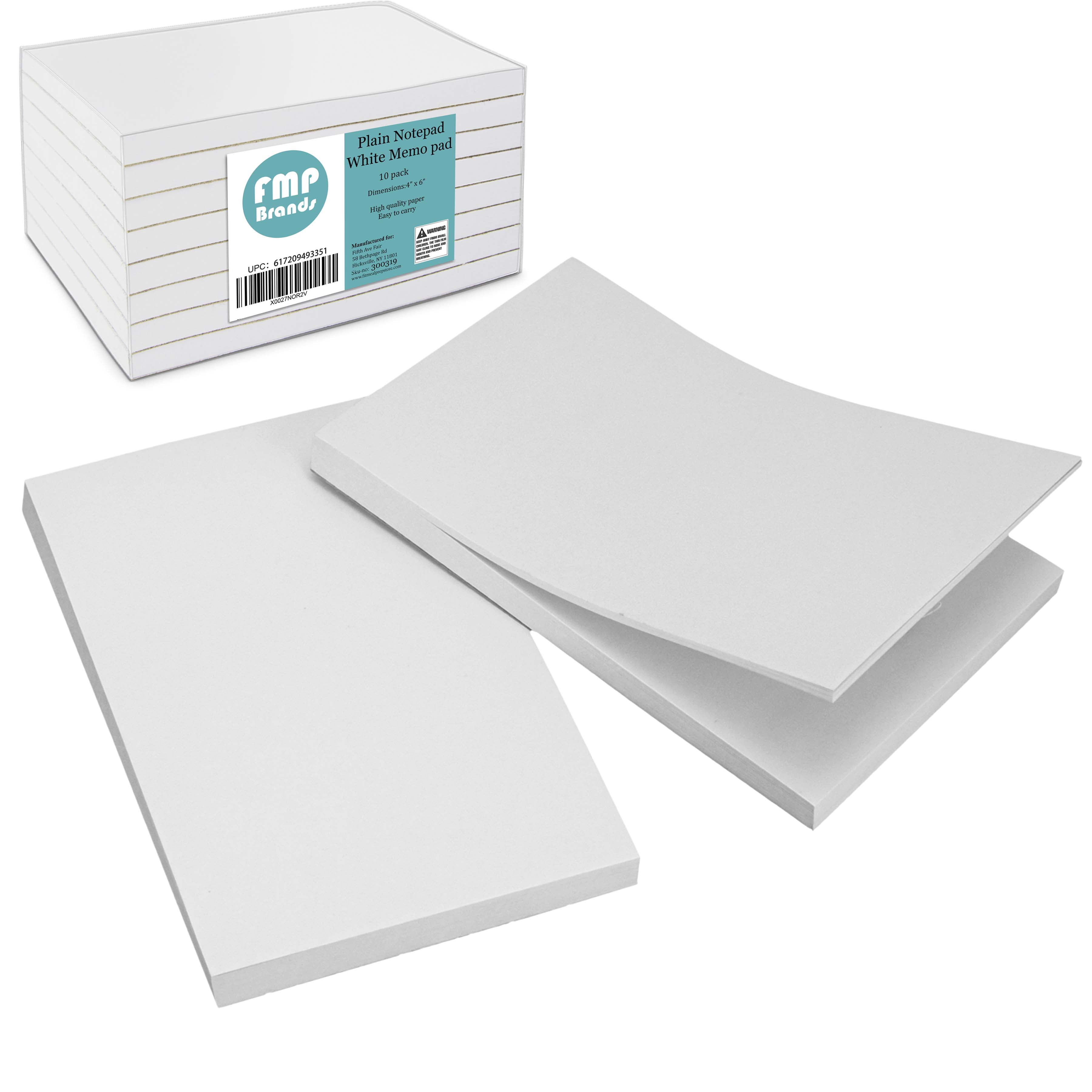FMP Brands [10 Pack] 100 Sheets Paper Notepads - 4 x 6” Memo Scratch ...