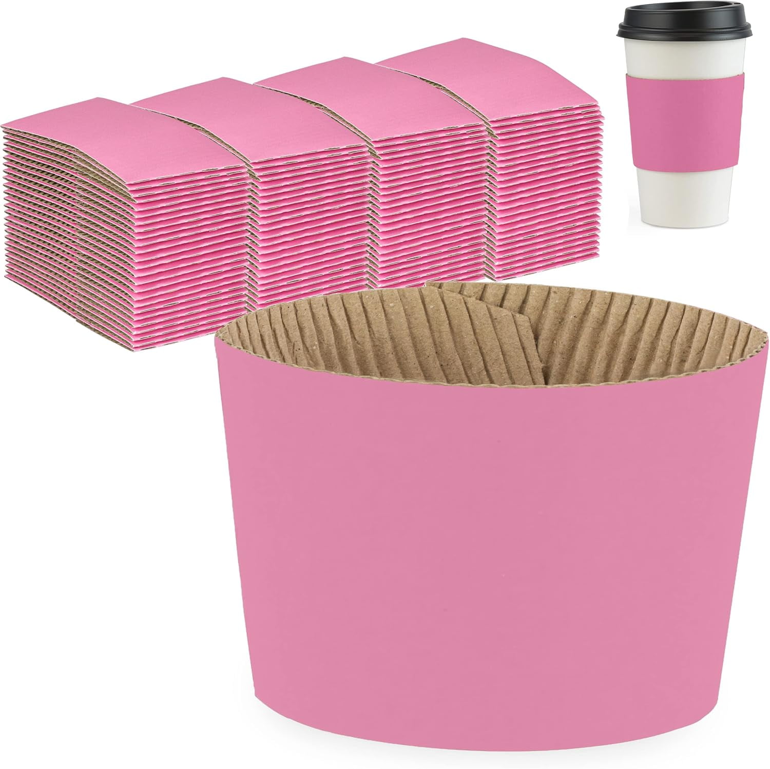 FMP Brands [100 Pack] Kraft Coffee Cup Sleeves Disposable for Hot ...