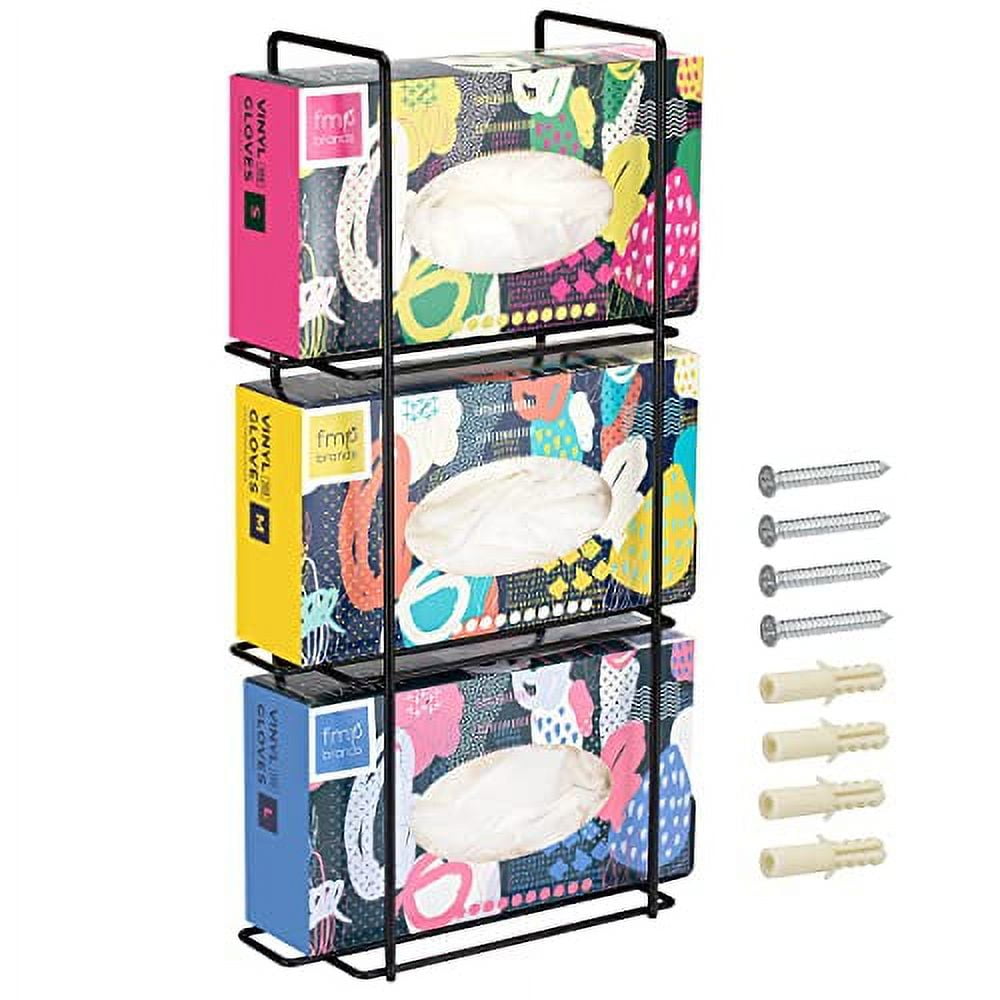 FMP Brands Triple Glove Holder for Wall Mount, Wire Rack Disposable ...