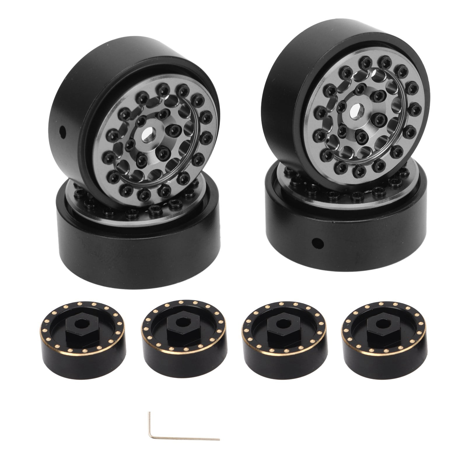 FMS 1/24 FCX24 Titanium RC Car Wheels Rims Hubs with Counterweight ...