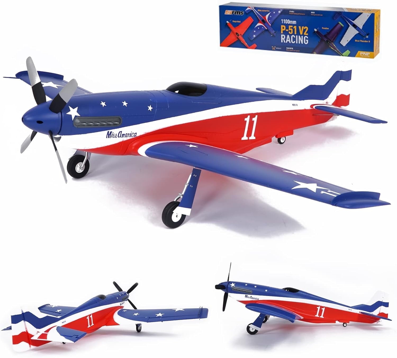 FMS 1100mm P-51 Miss America PNP - Walmart.com