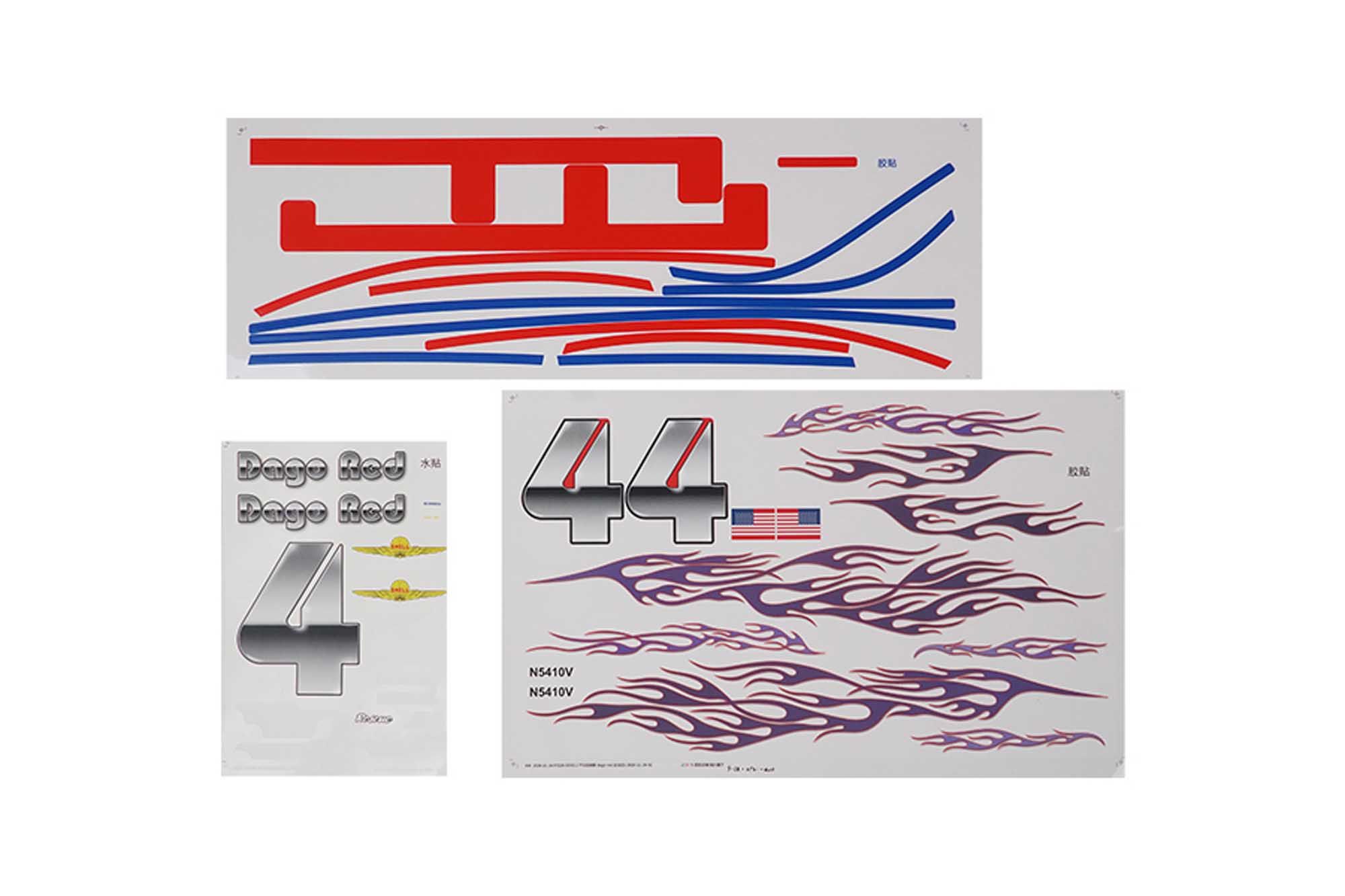 FMS Decal Sheet Dago Red Mustang 1.1m- FMMEH110 Decals Trim Pilots ...