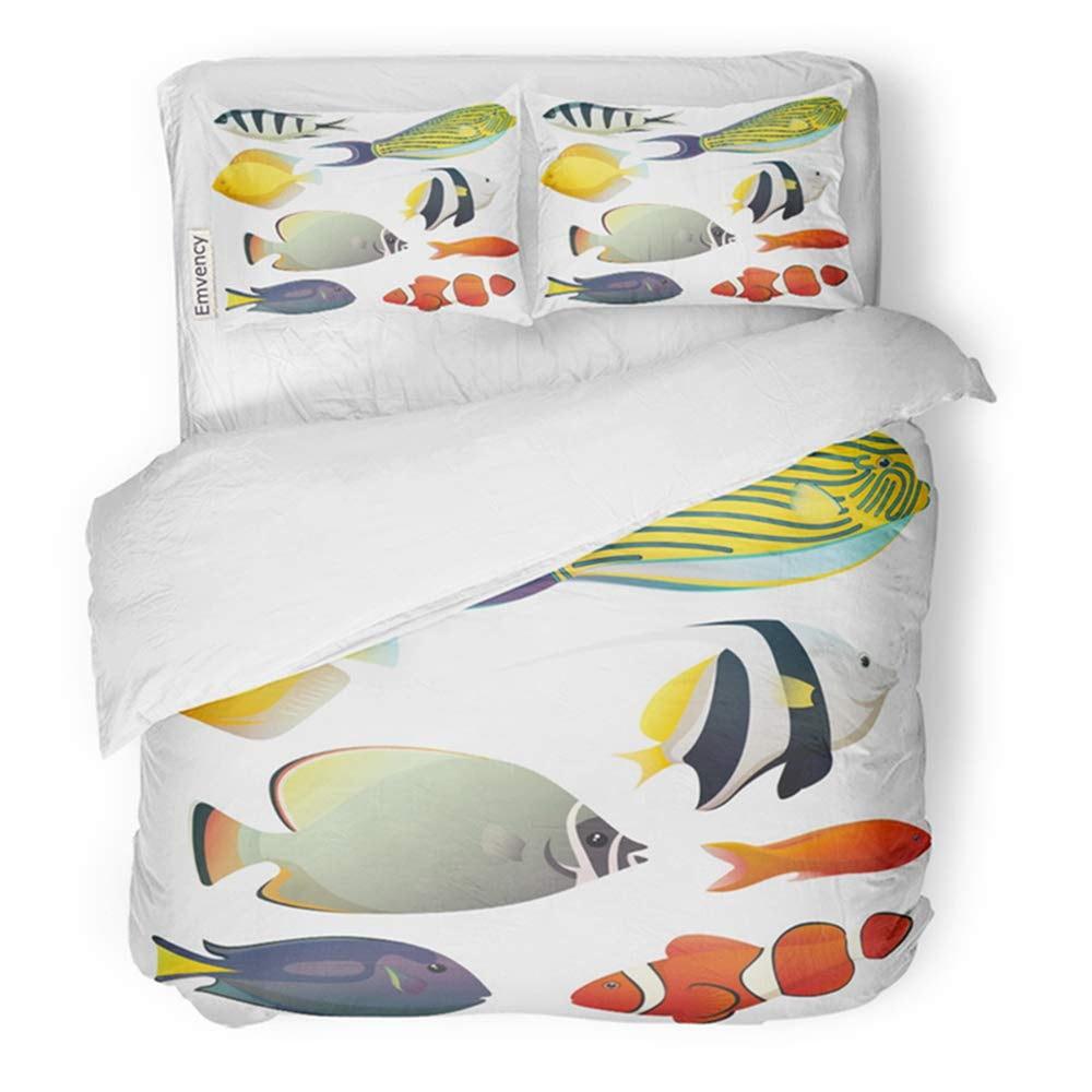 FMSHPON 3 Piece Bedding Set Aquarium Aquaria Colorful Fishes Fish Tank ...