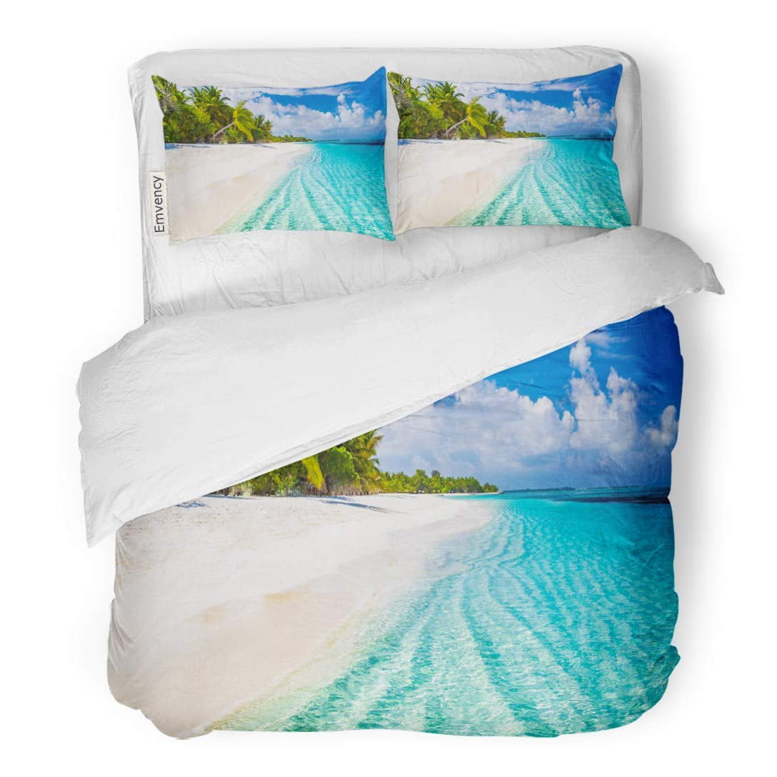 FMSHPON 3 Piece Bedding Set Beautiful Beach Palm Trees and Moody Sky ...