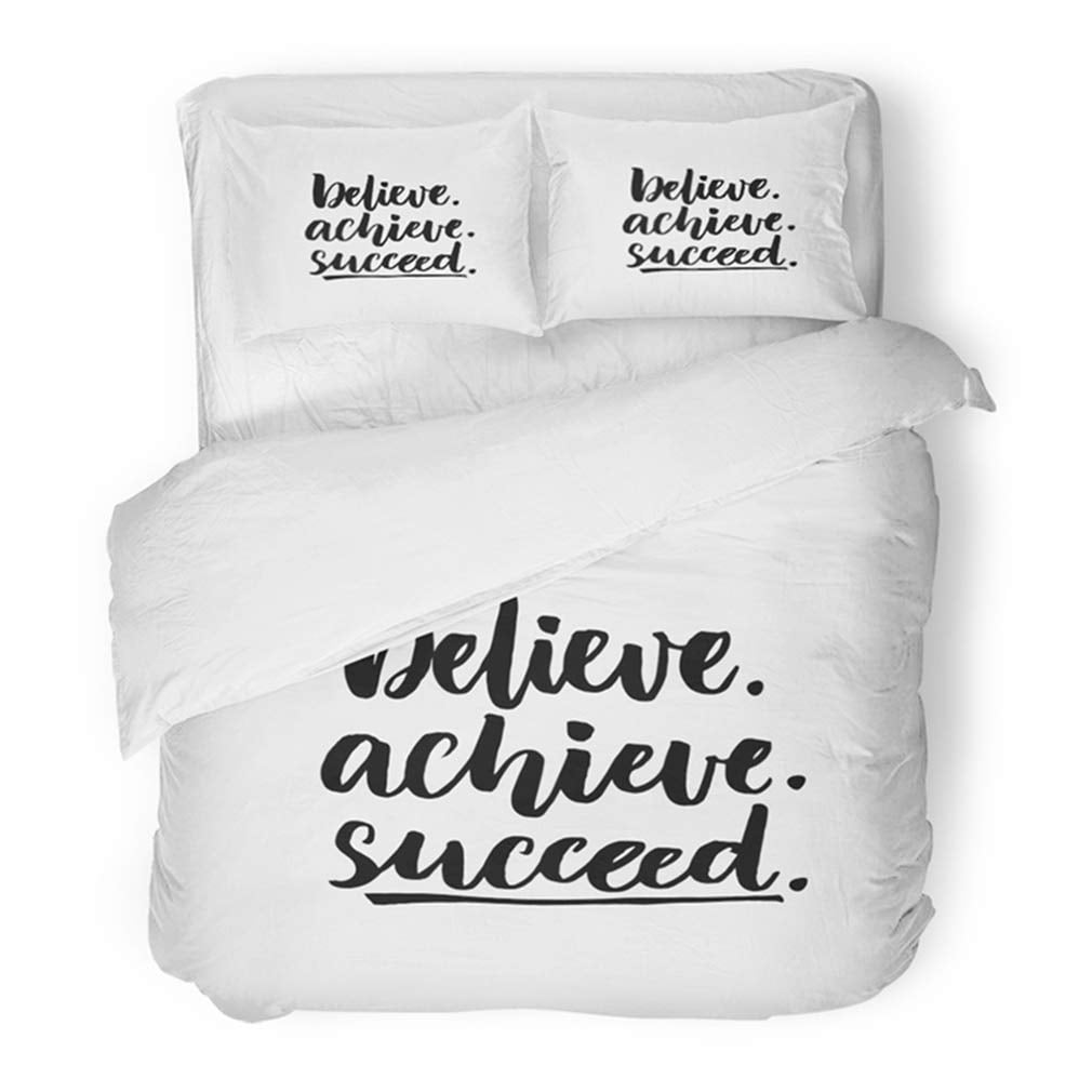 FMSHPON 3 Piece Bedding Set Believe Achieve Succeed Inspirational ...