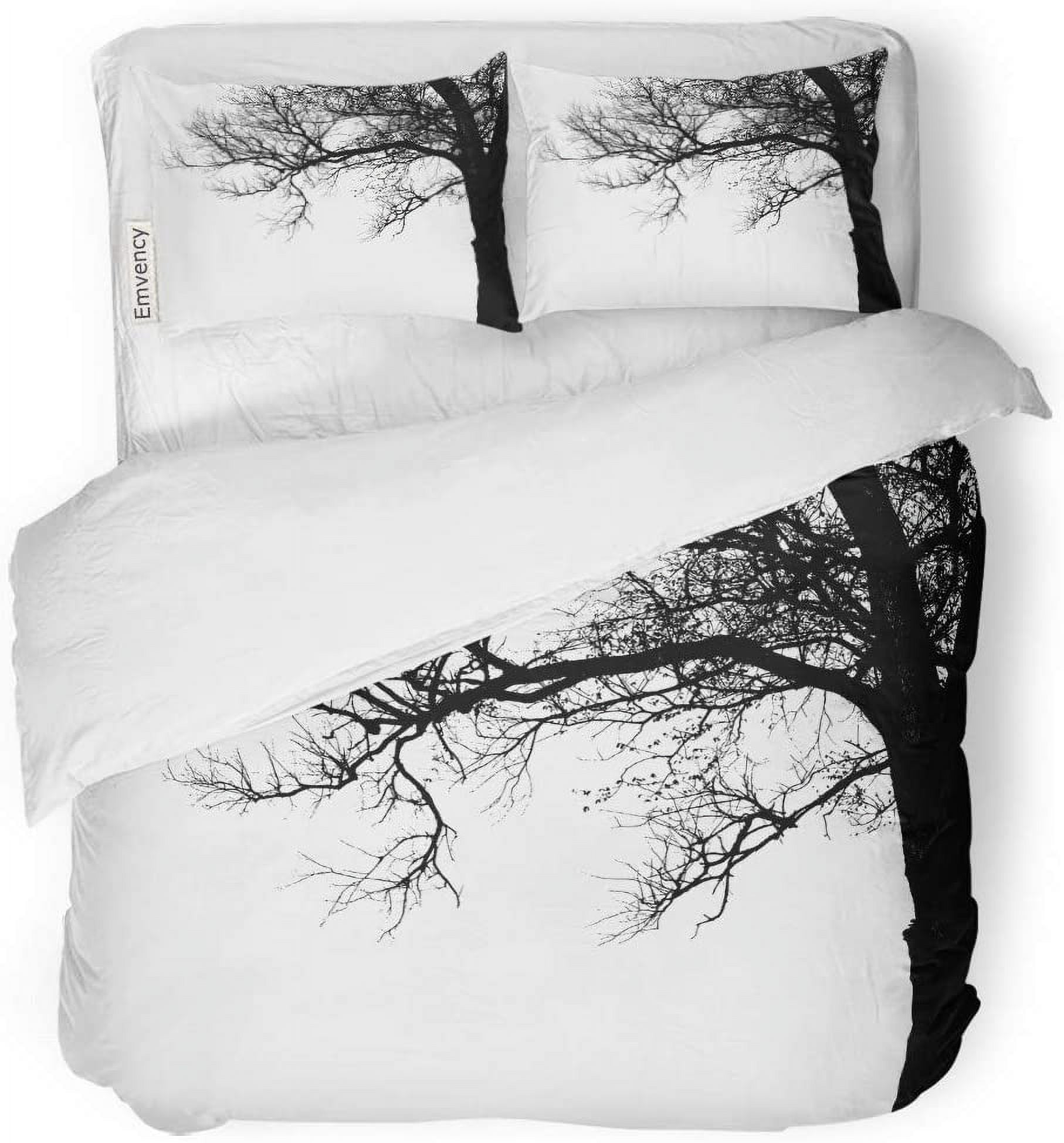 FMSHPON 3 Piece Bedding Set Big Realistic Tree Silhouette Branch Black ...