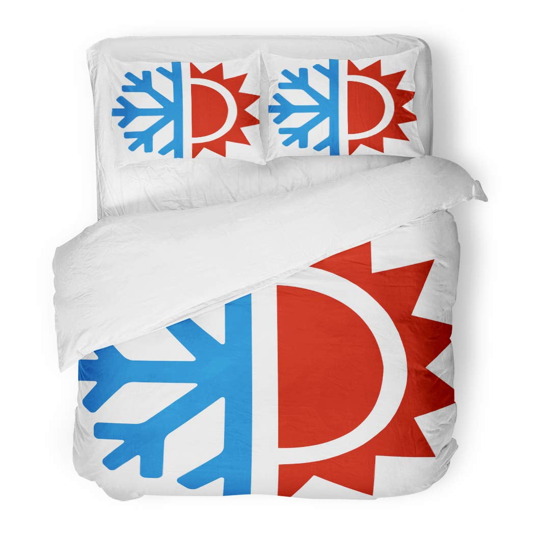 FMSHPON 3 Piece Bedding Set Blue Heat Heating and Cooling Red Cool ...