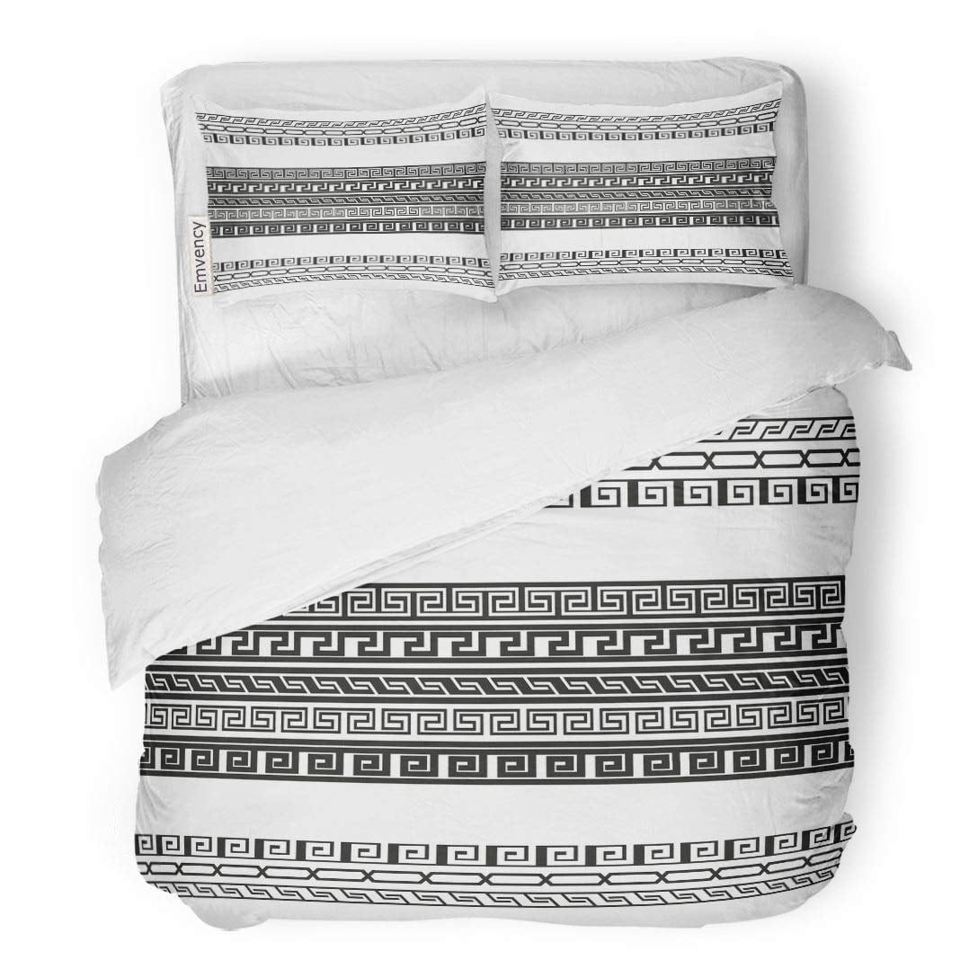 FMSHPON 3 Piece Bedding Set Border Greek Key Pattern Vintage Italy ...