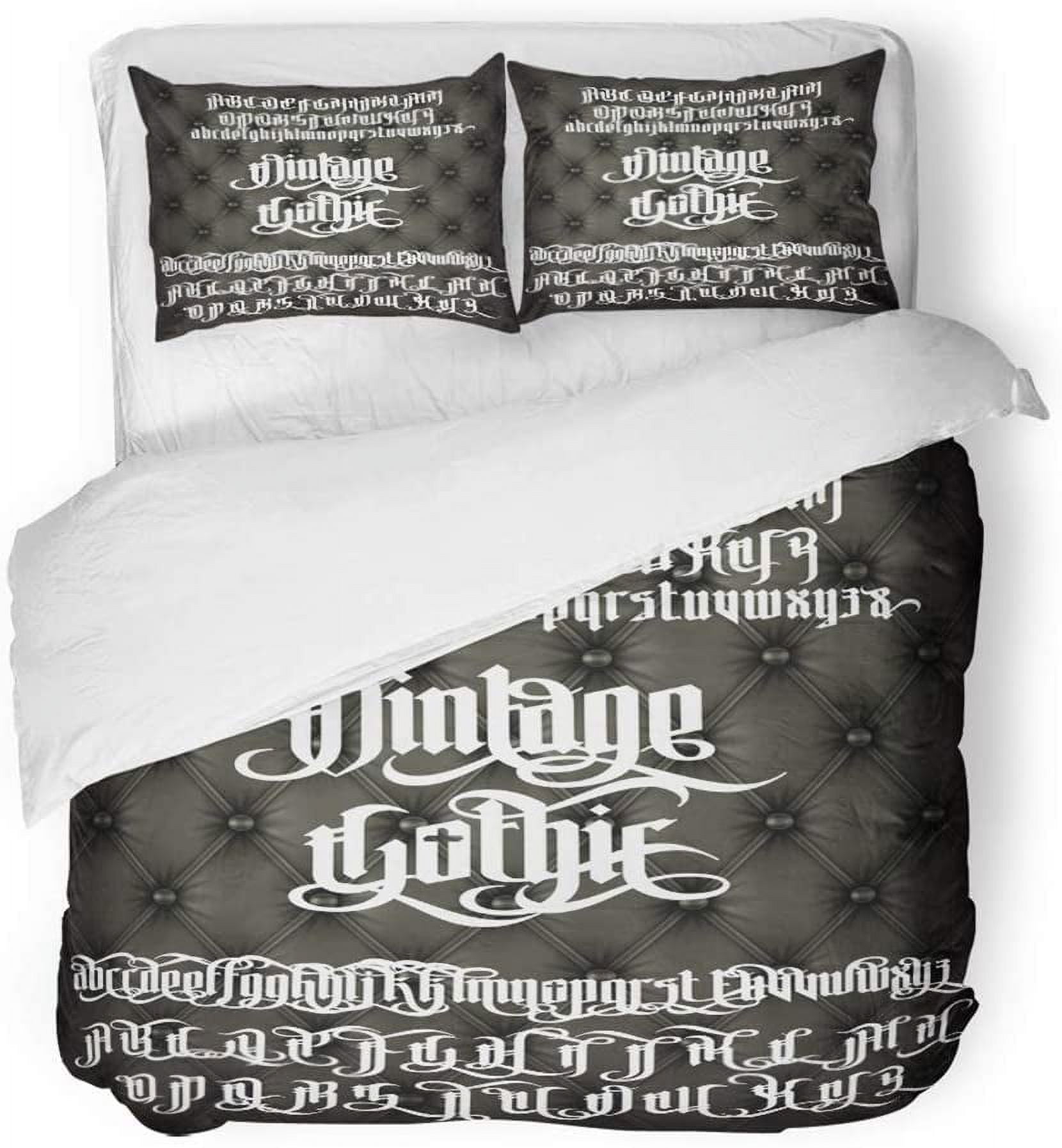 FMSHPON 3 Piece Bedding Set Calligraphy Vintage Gothic Modern on Old ...