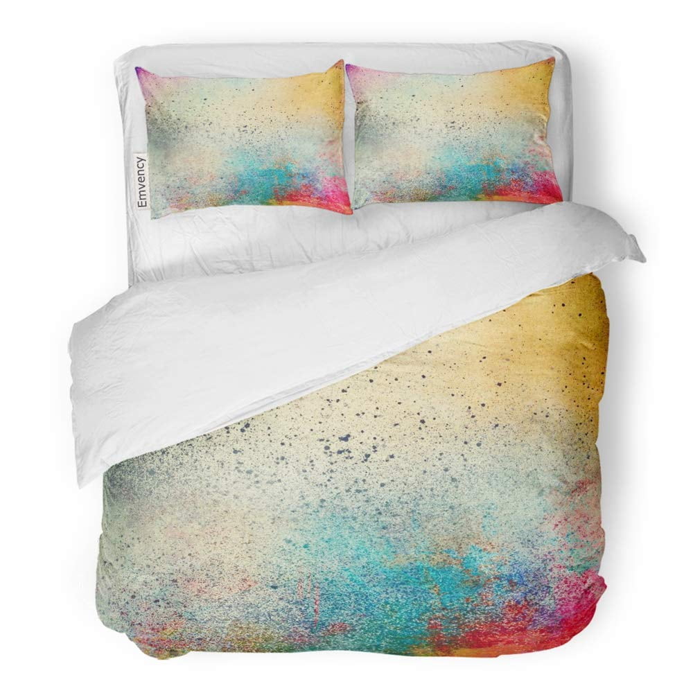 FMSHPON 3 Piece Bedding Set Color Grunge Splatter Paint Colorful ...