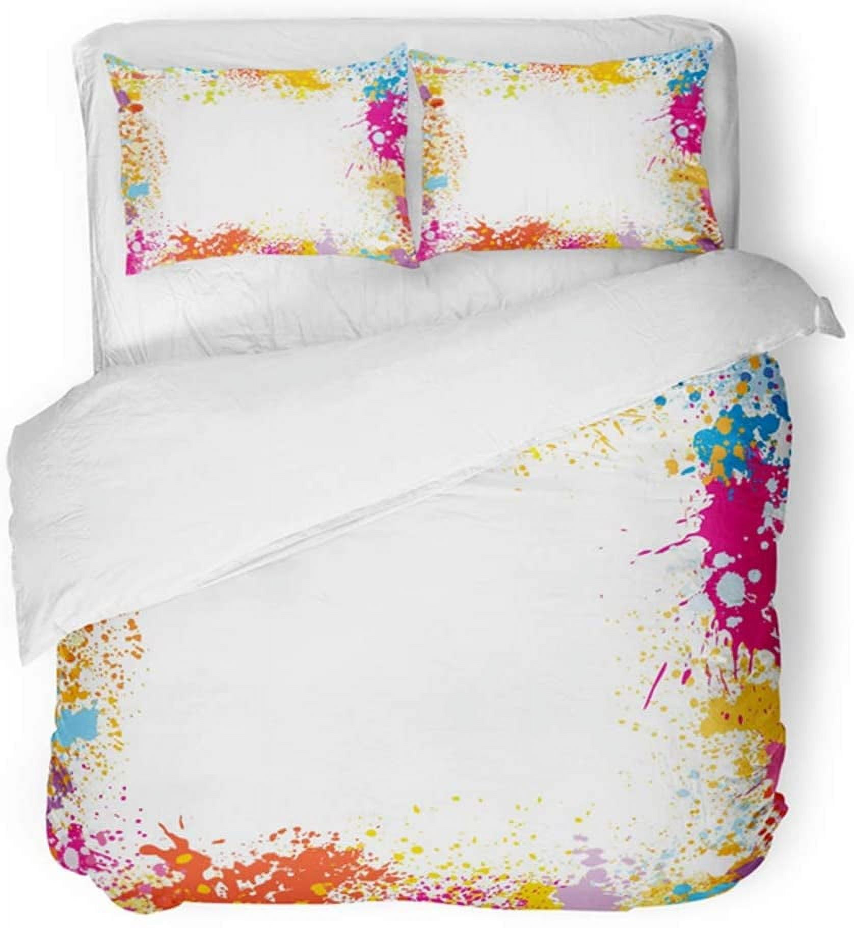 FMSHPON 3 Piece Bedding Set Colorful Splatter Made of Paint Stains The ...