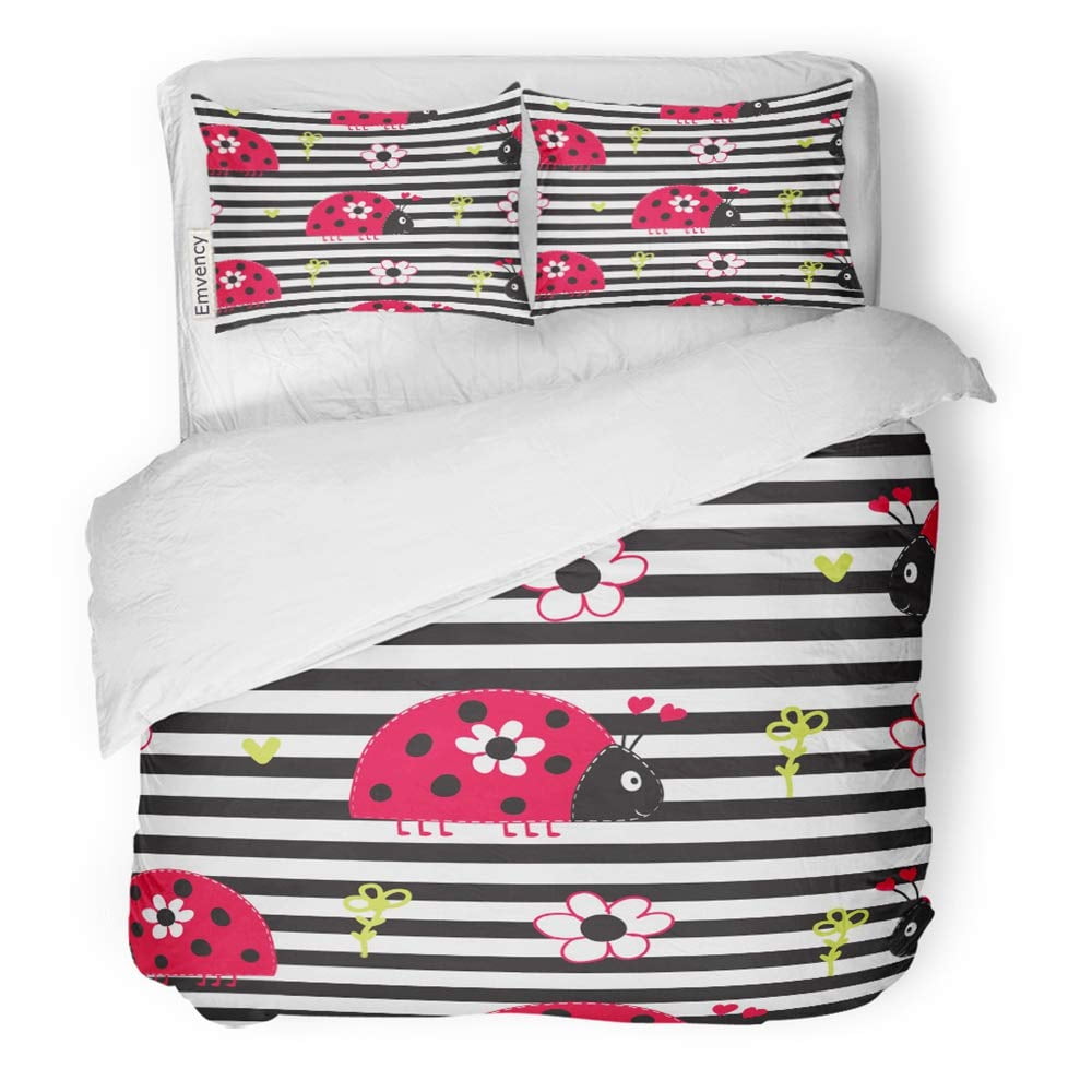 FMSHPON 3 Piece Bedding Set Cute with Ladybug Adorable Baby Beautiful ...