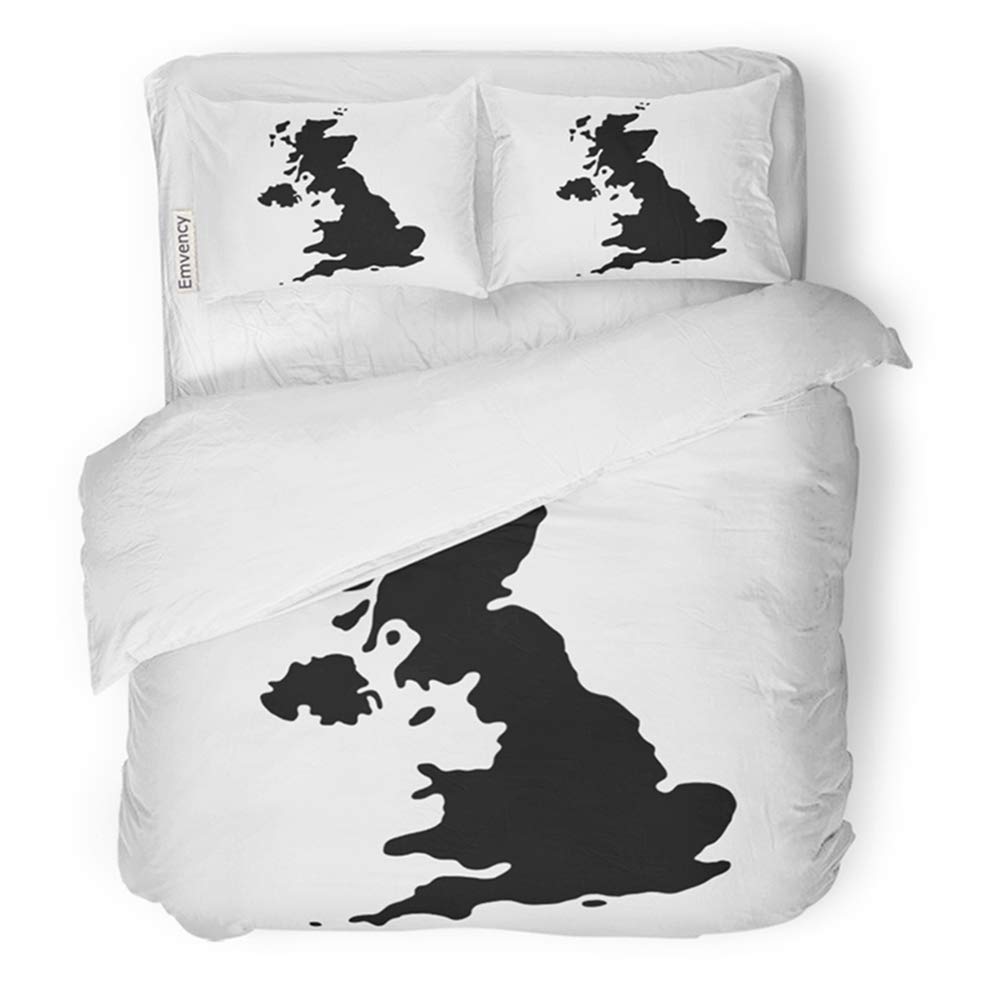FMSHPON 3 Piece Bedding Set England Black Silhouette Country Borders ...