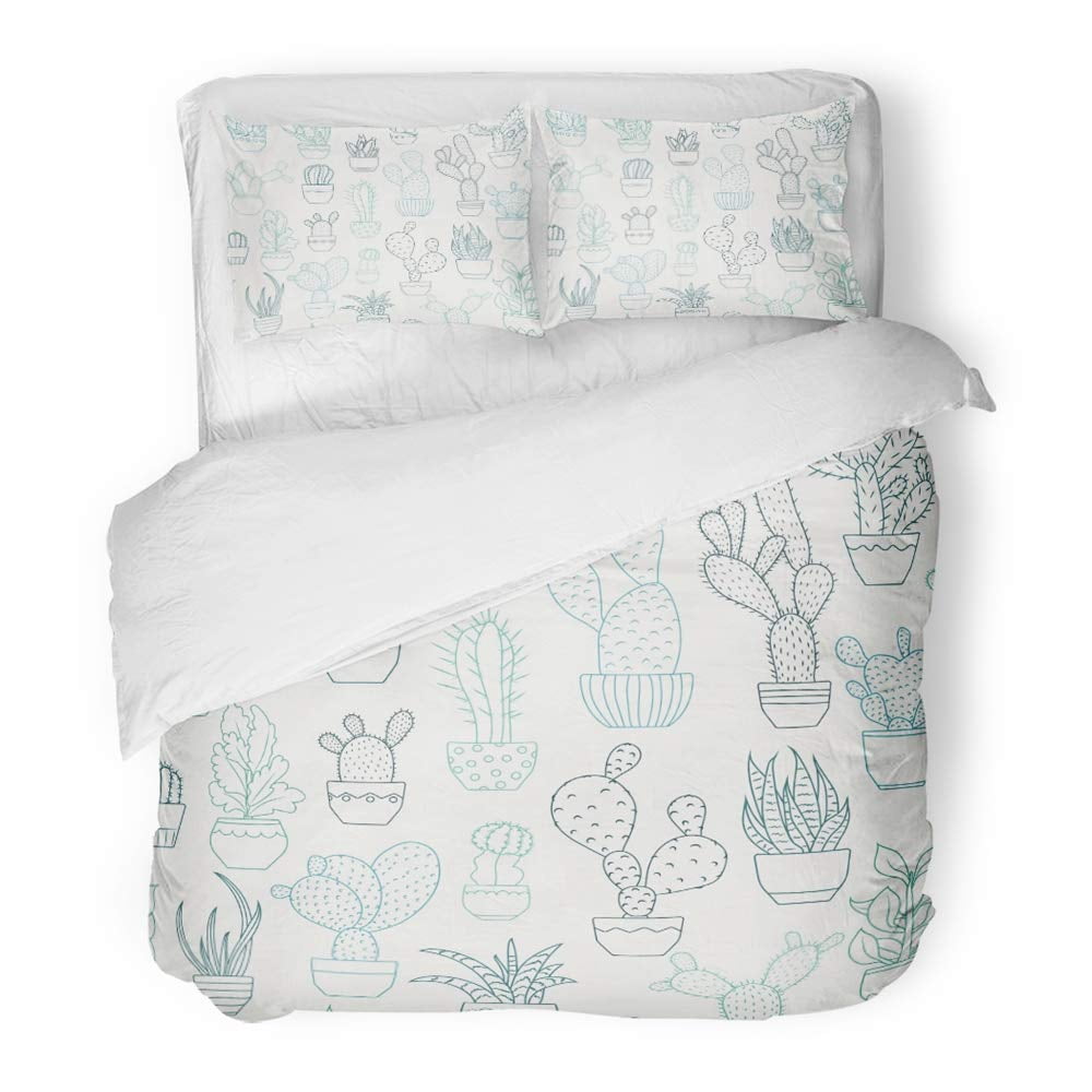 FMSHPON 3 Piece Bedding Set Exotic Cactus Succulent Flowers Species ...