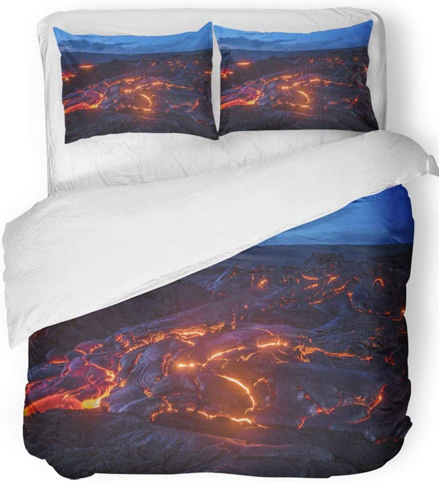 FMSHPON 3 Piece Bedding Set Flow Lava Oozes Out of The Nooks and ...