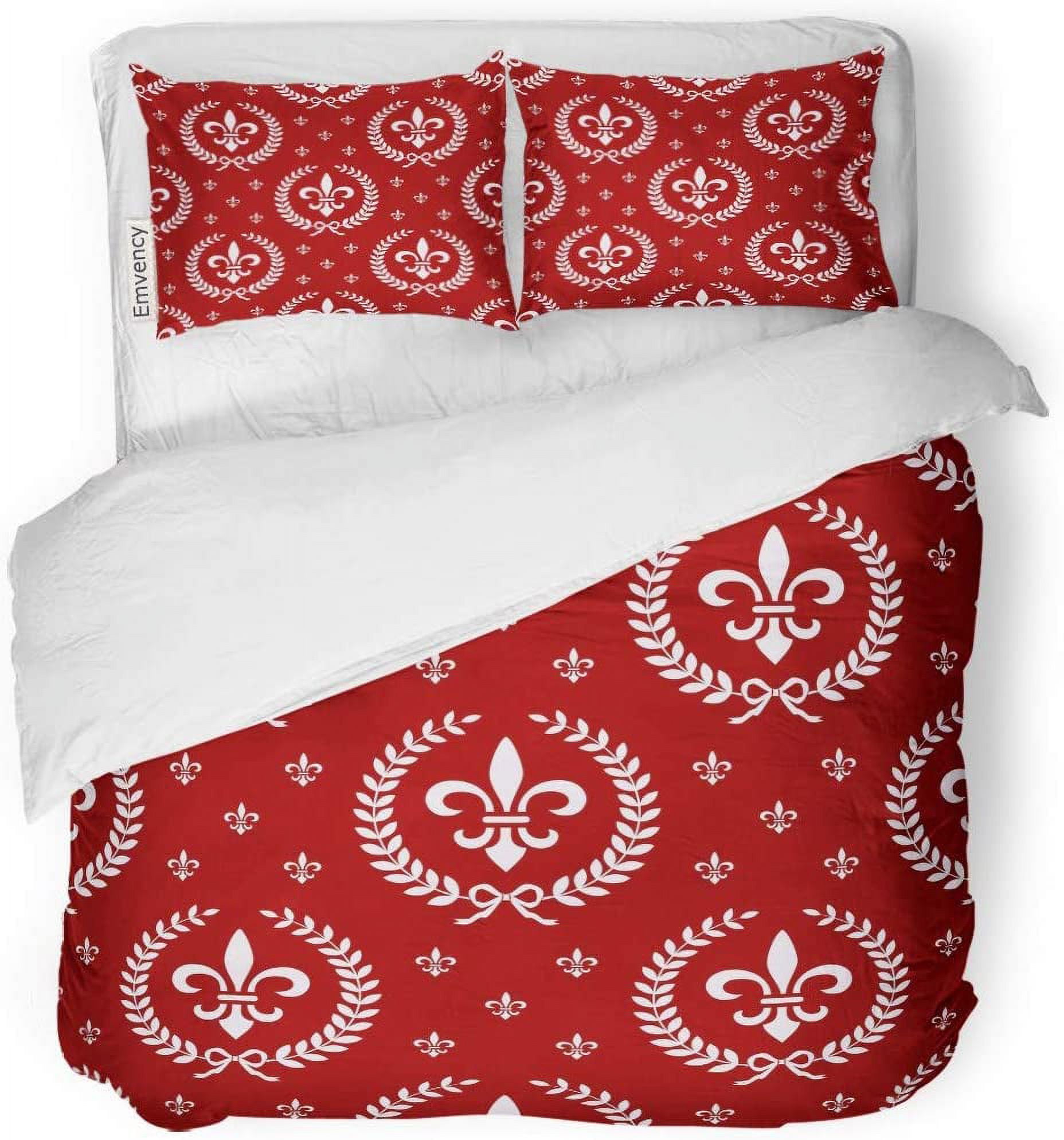 FMSHPON 3 Piece Bedding Set French Neoclassical Pattern Laurel Wreath ...