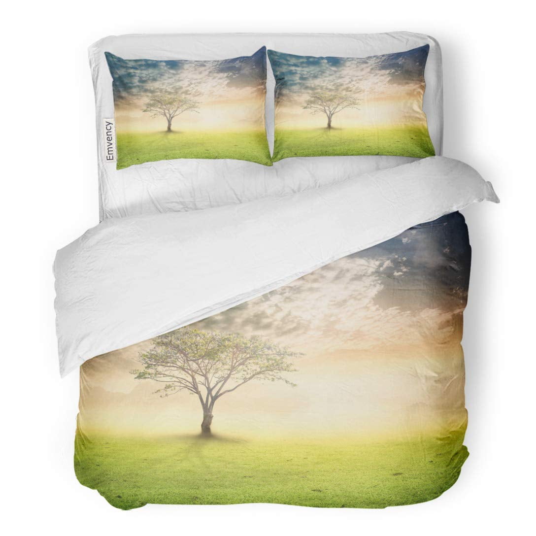 FMSHPON 3 Piece Bedding Set Green Heaven World Environment Day Alone ...