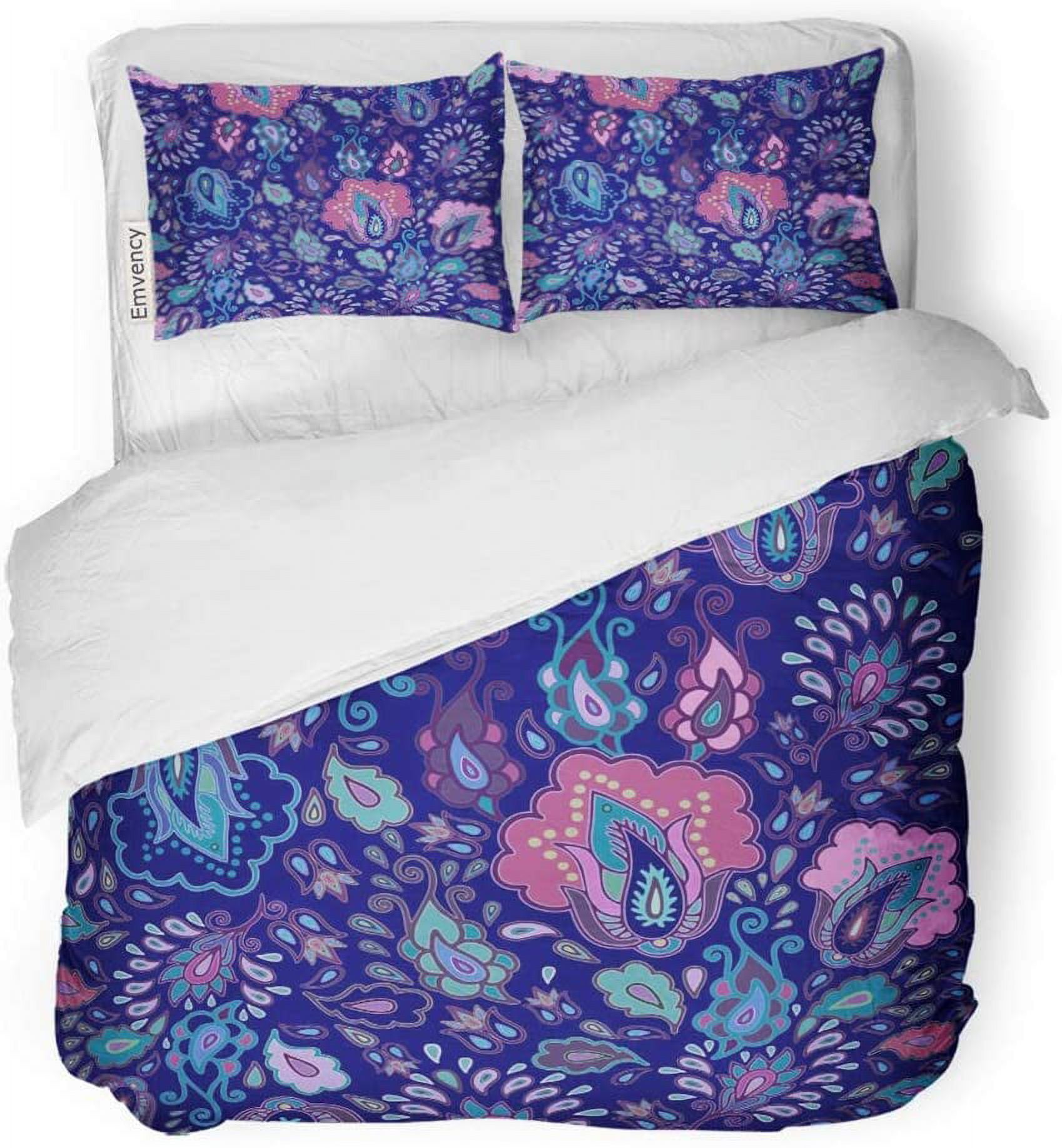 FMSHPON 3 Piece Bedding Set Paisley Floral Pattern Carpet Moroccan ...