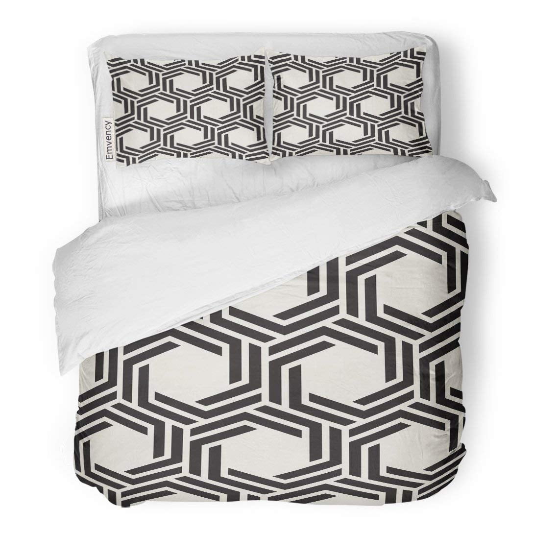 FMSHPON 3 Piece Bedding Set Pattern Modern Geometric Tiles Hexagons ...