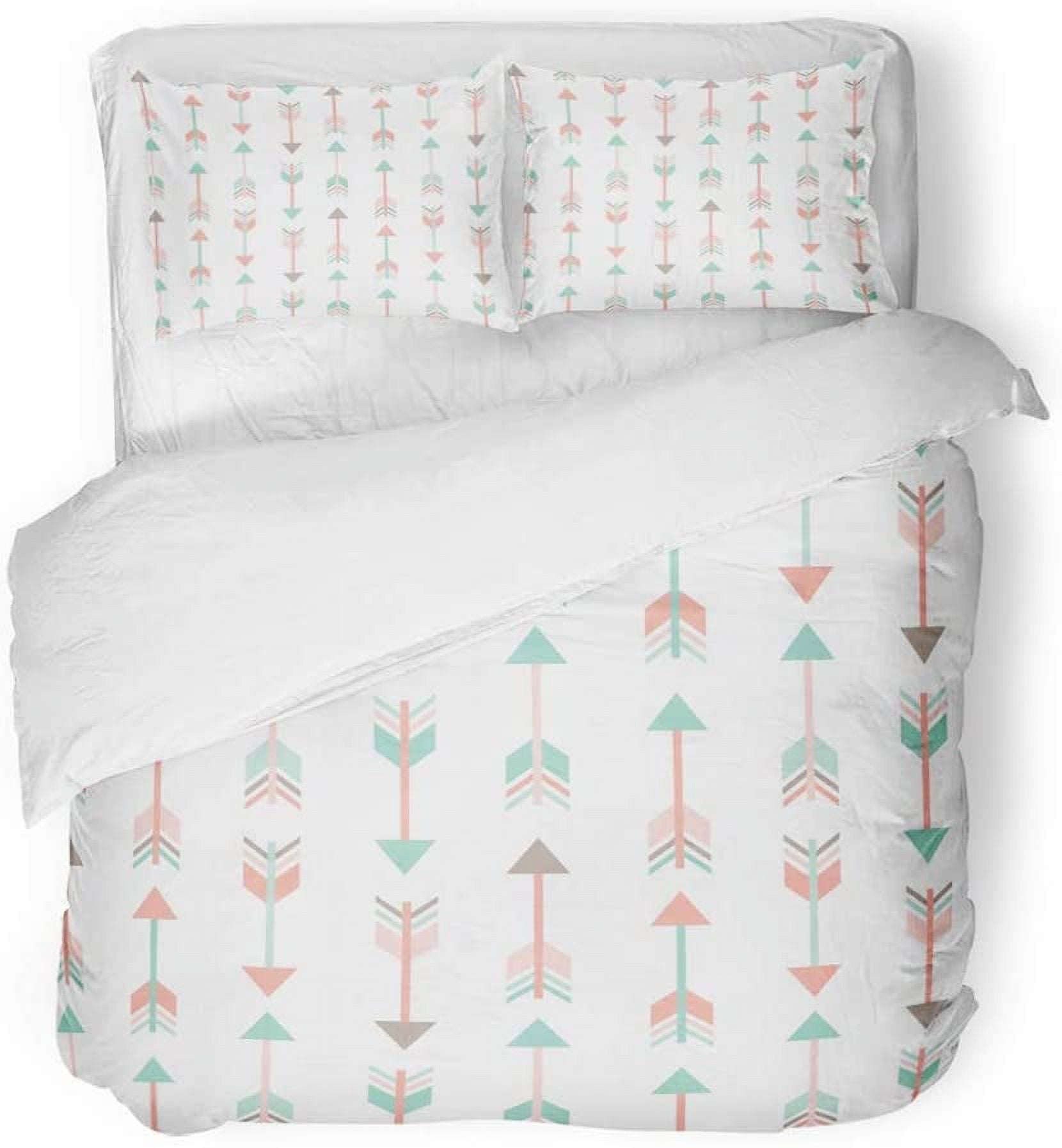 FMSHPON 3 Piece Bedding Set Pink Abstract Arrows Pattern in Pastel ...