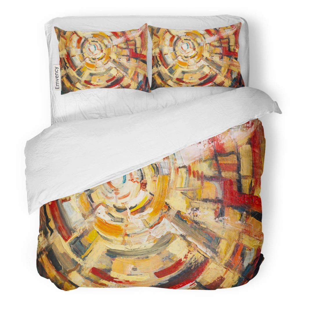 FMSHPON 3 Piece Bedding Set Purple Modern Original Oil Painting on ...