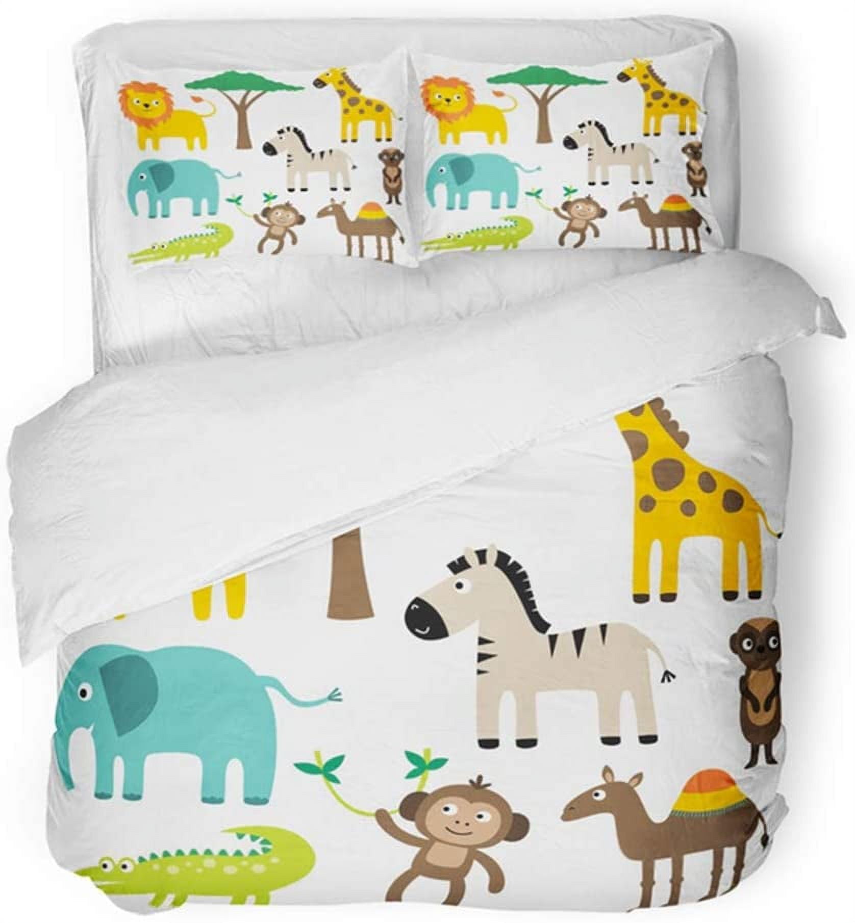 FMSHPON 3 Piece Bedding Set Safari Acacia Alligator Baby Camel Cartoon ...