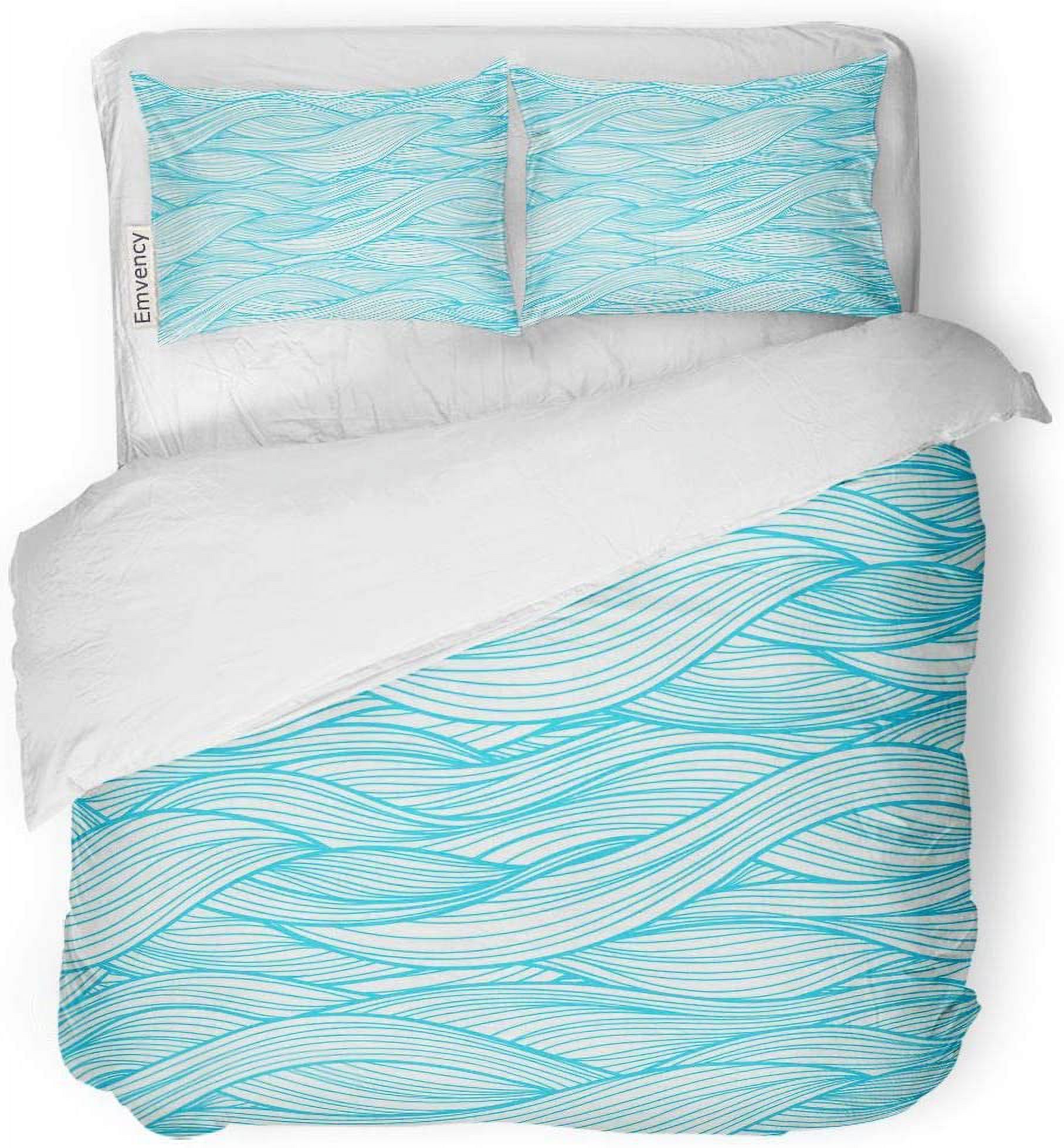 FMSHPON 3 Piece Bedding Set Sea Abstract Wave Pattern Hair Beautiful ...
