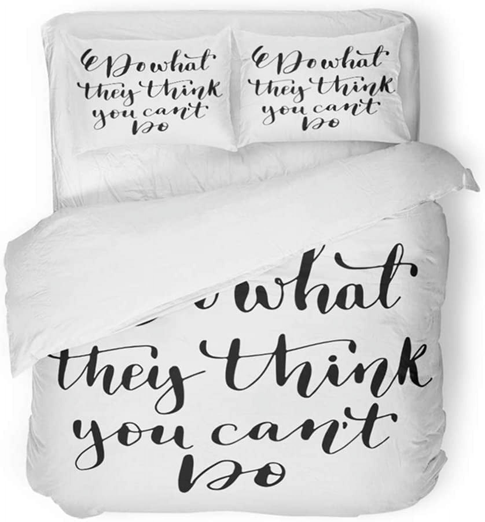 FMSHPON 3 Piece Bedding Set Slogan Lettering Motivating Modern ...