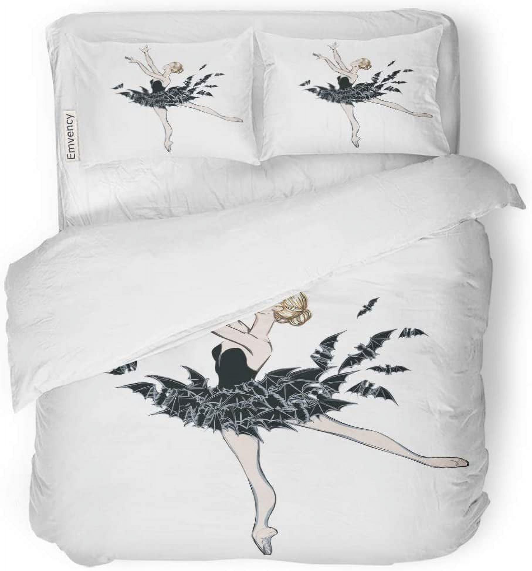 FMSHPON 3 Piece Bedding Set The Portrait of Ballerina in Fantasy Dress ...