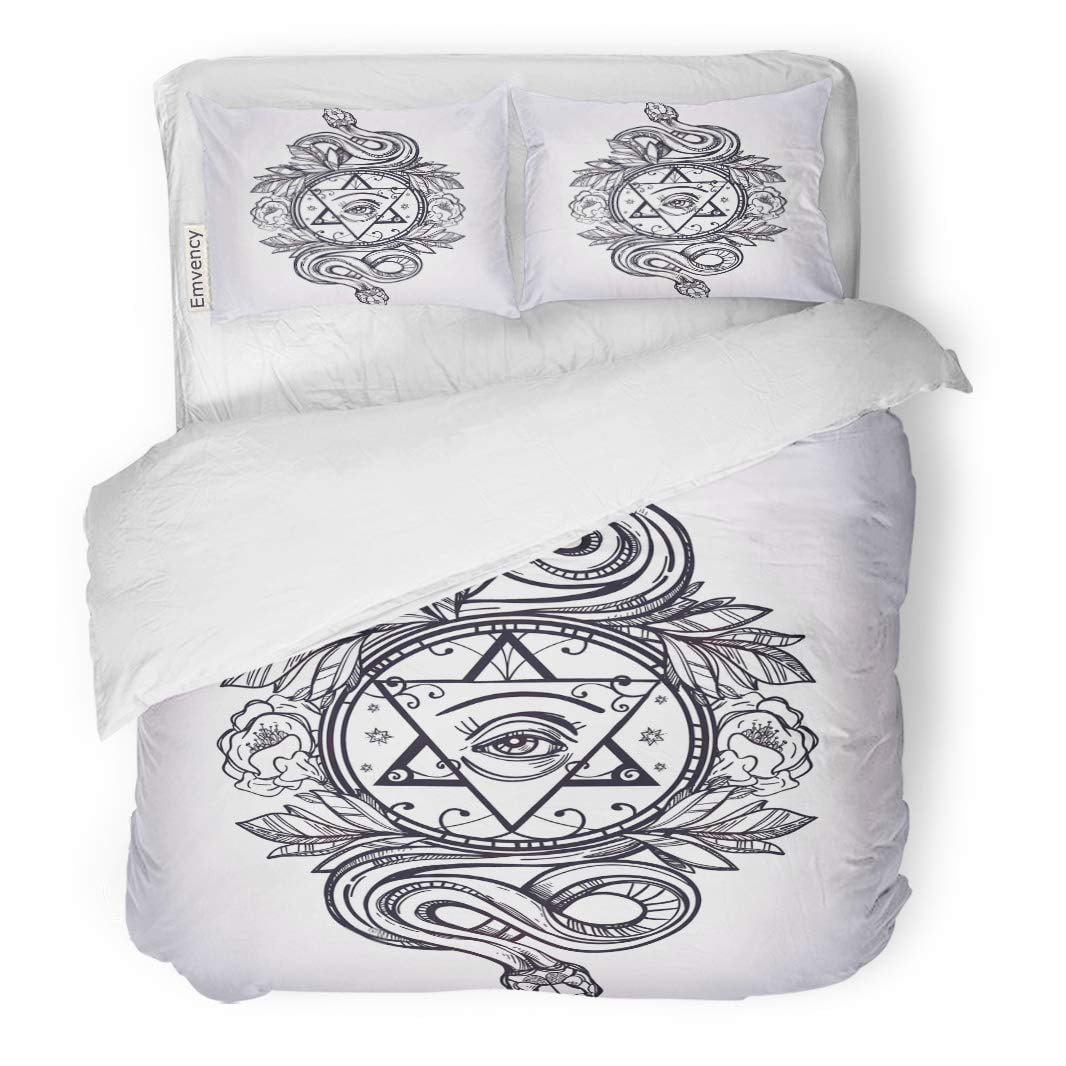 FMSHPON 3 Piece Bedding Set Vintage Masonic Symbol All Seeing Eye The ...