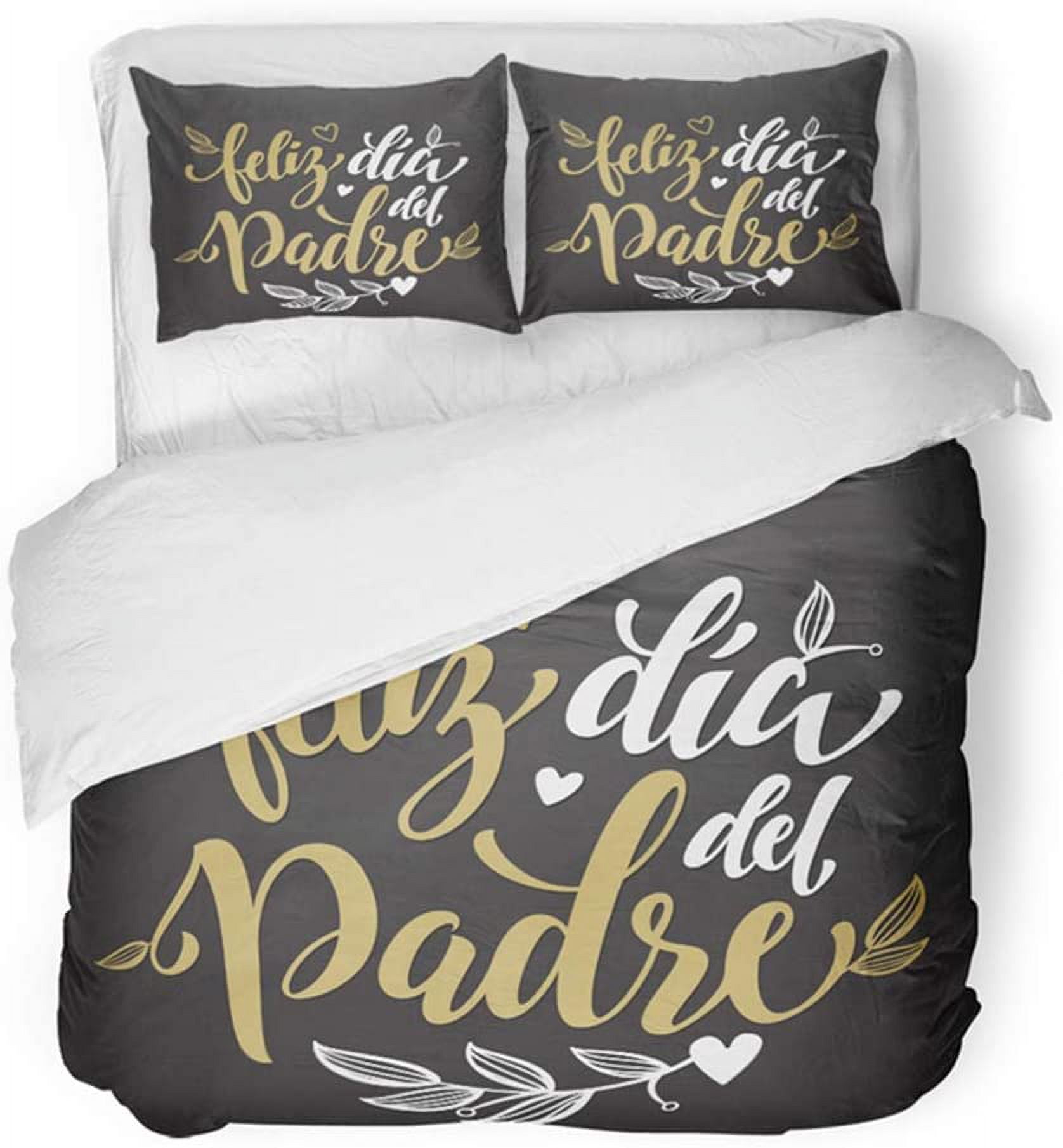 FMSHPON 3 Piece Bedding Set Watercolor Feliz Dia Del Padre Text Father ...