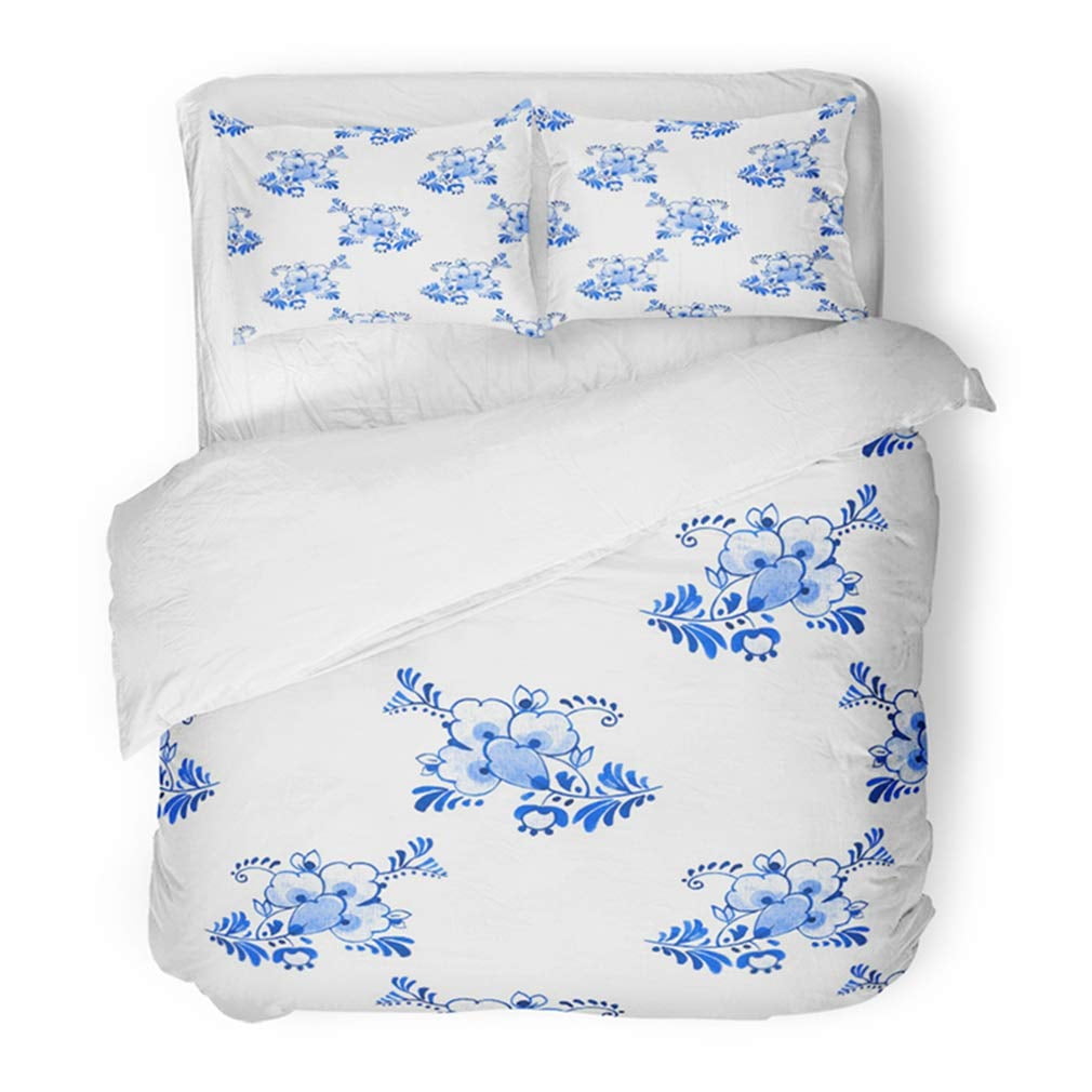 FMSHPON 3 Piece Bedding Set Watercolour Delft Blue Traditional Dutch ...