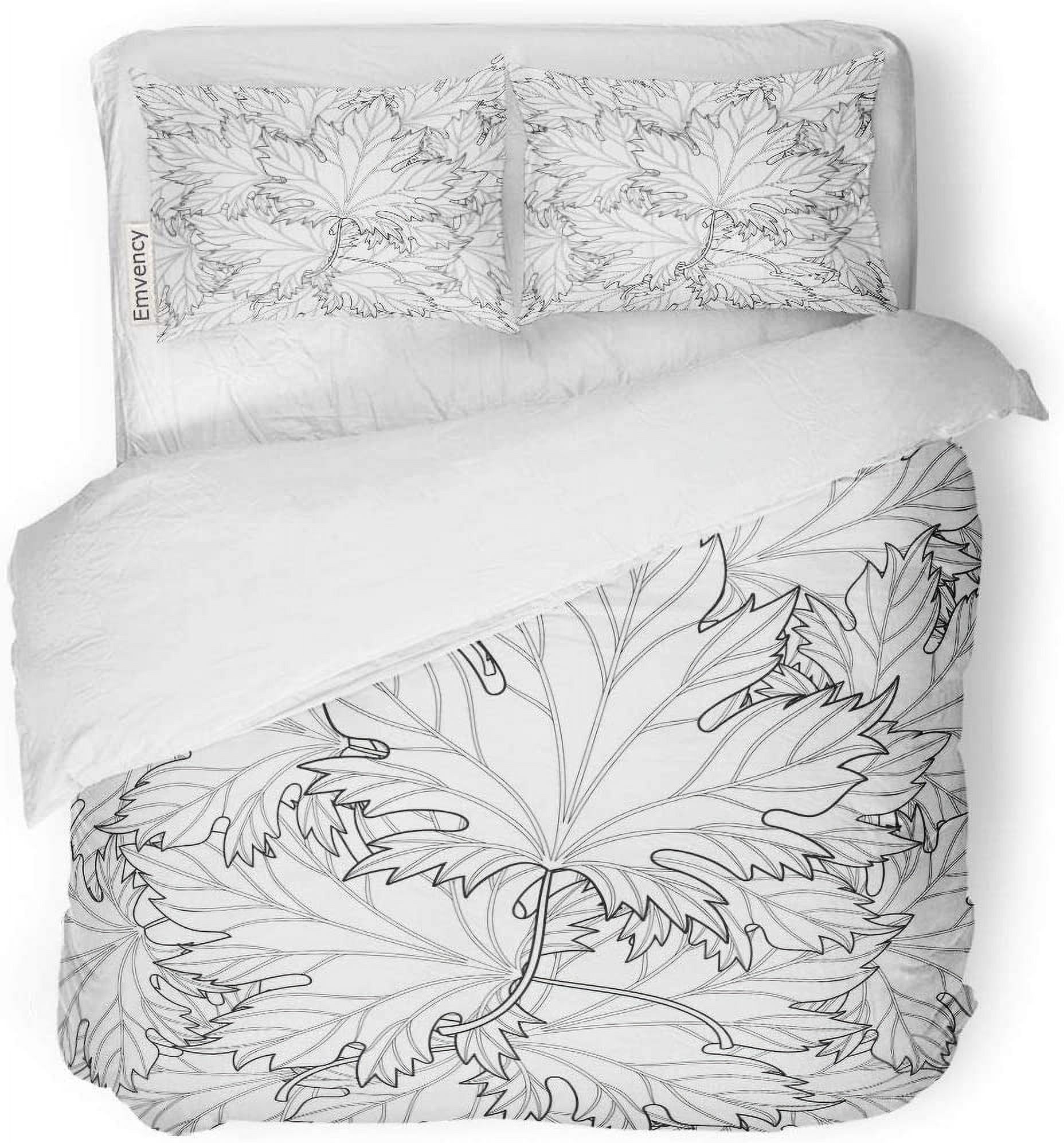 FMSHPON 3 Piece Bedding Set Zentangle Autumn Fall Leaves for Halloween ...