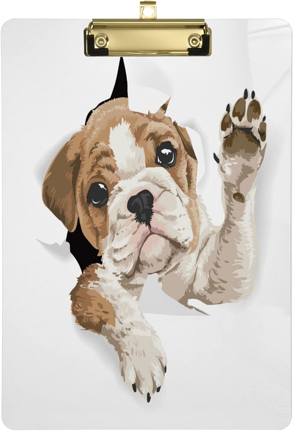 FMSHPON 3D Stylish Bulldog Dog Clipboard Hardboard Wood Nursing Clip ...