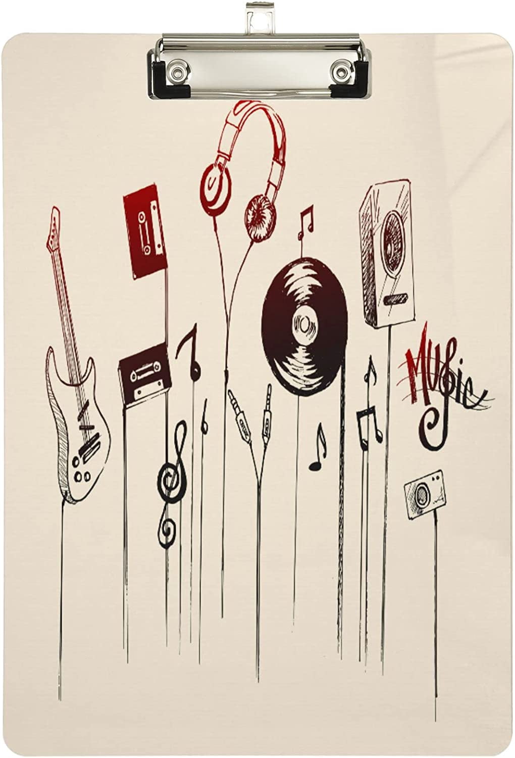 FMSHPON Art Music Notes Guitar Tape Clipboard Hardboard Wood Nursing ...