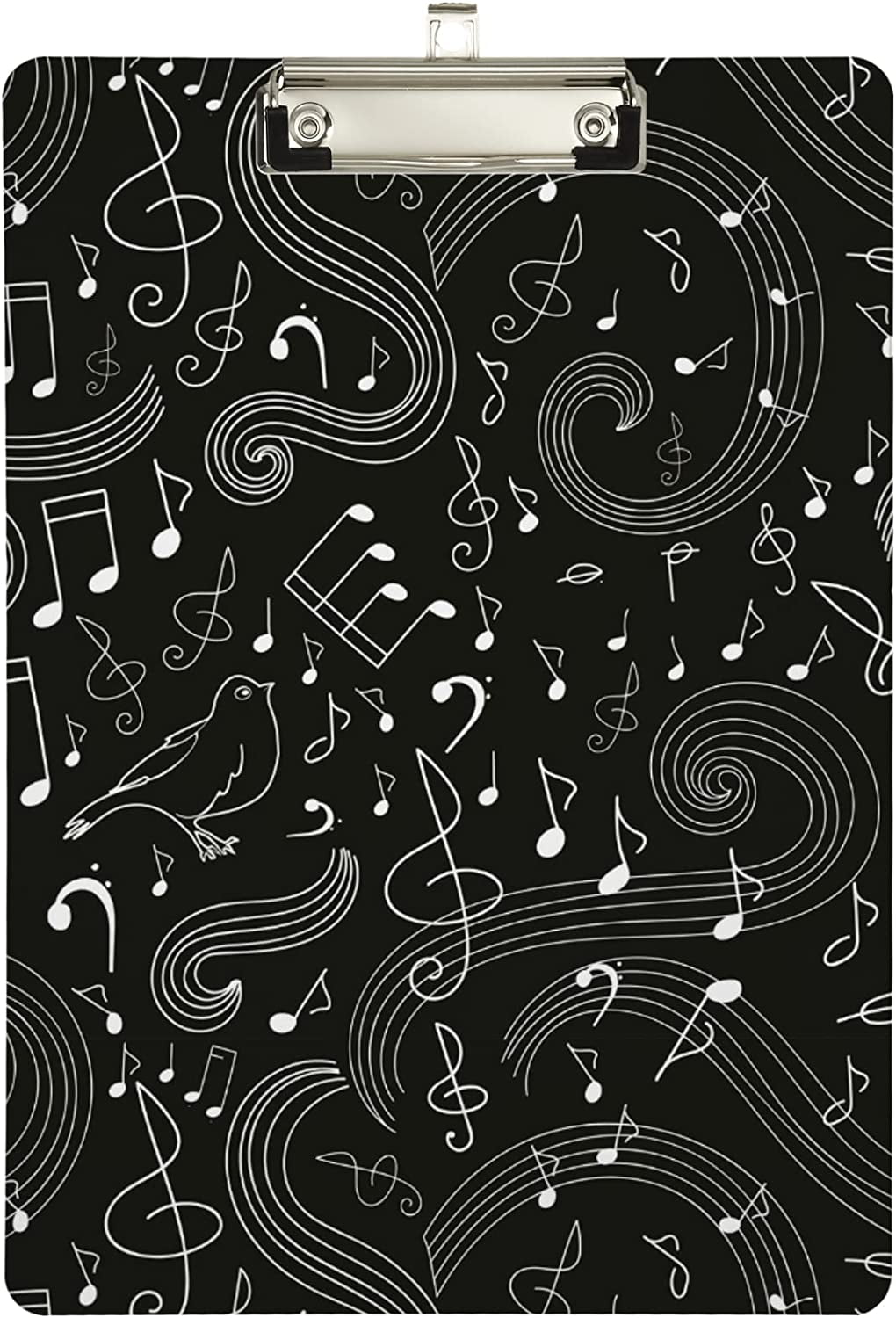 FMSHPON Art Musical Notes Birds Pattern Clipboard Hardboard Wood ...