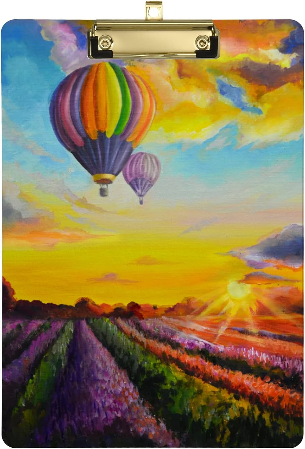 FMSHPON Balloons Lavender Field Clipboard Hardboard Wood Nursing Clip ...