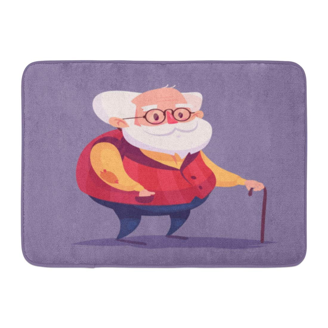 FMSHPON Beard Colorful Men Funny of Old Man Cartoon Character White ...