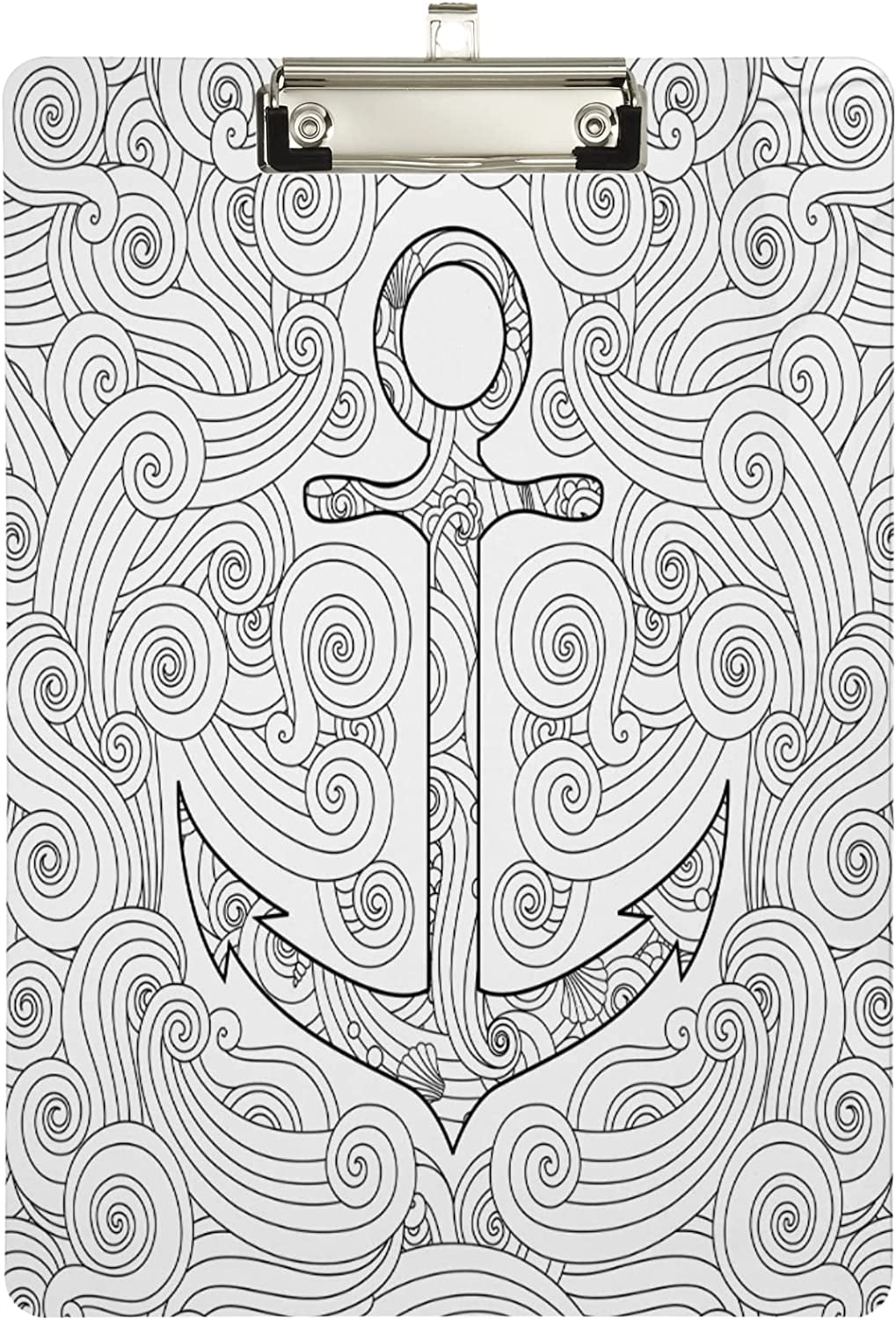 FMSHPON Black White Wave Anchor Clipboard Hardboard Wood Nursing Clip ...