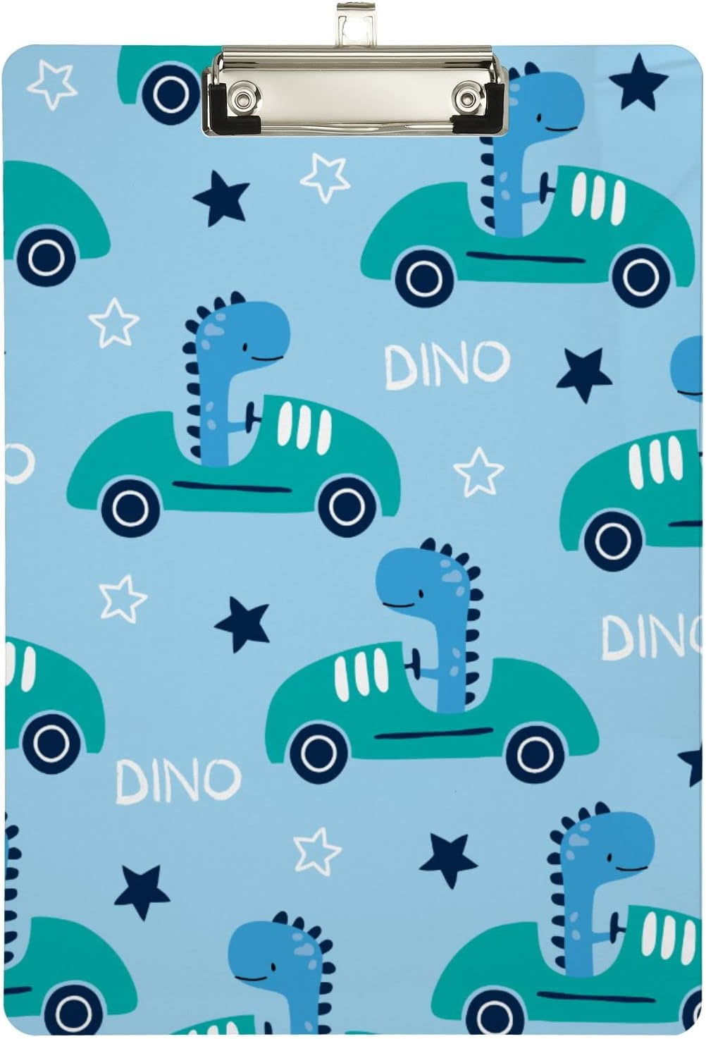 FMSHPON Blue Dino Race Car Clipboard Hardboard Wood Nursing Clip Board ...