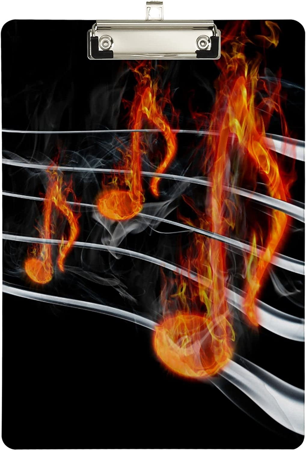 FMSHPON Burning Music Black Clipboard Hardboard Wood Nursing Clip Board ...