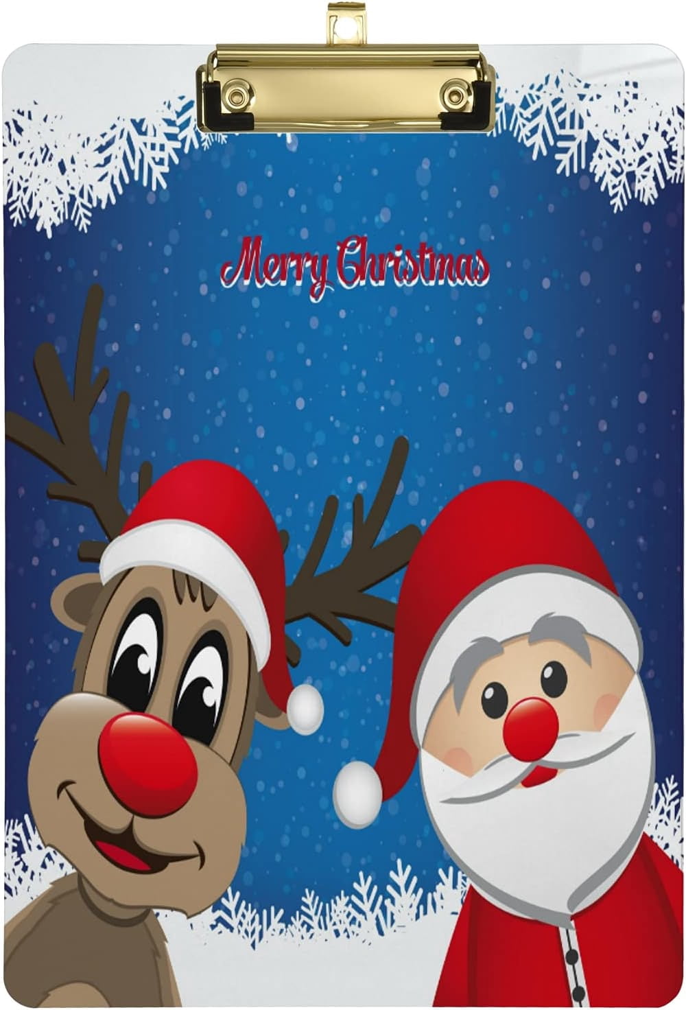 FMSHPON Christmas Cute Santa Claus Reindeer Snowflakes Clipboard ...