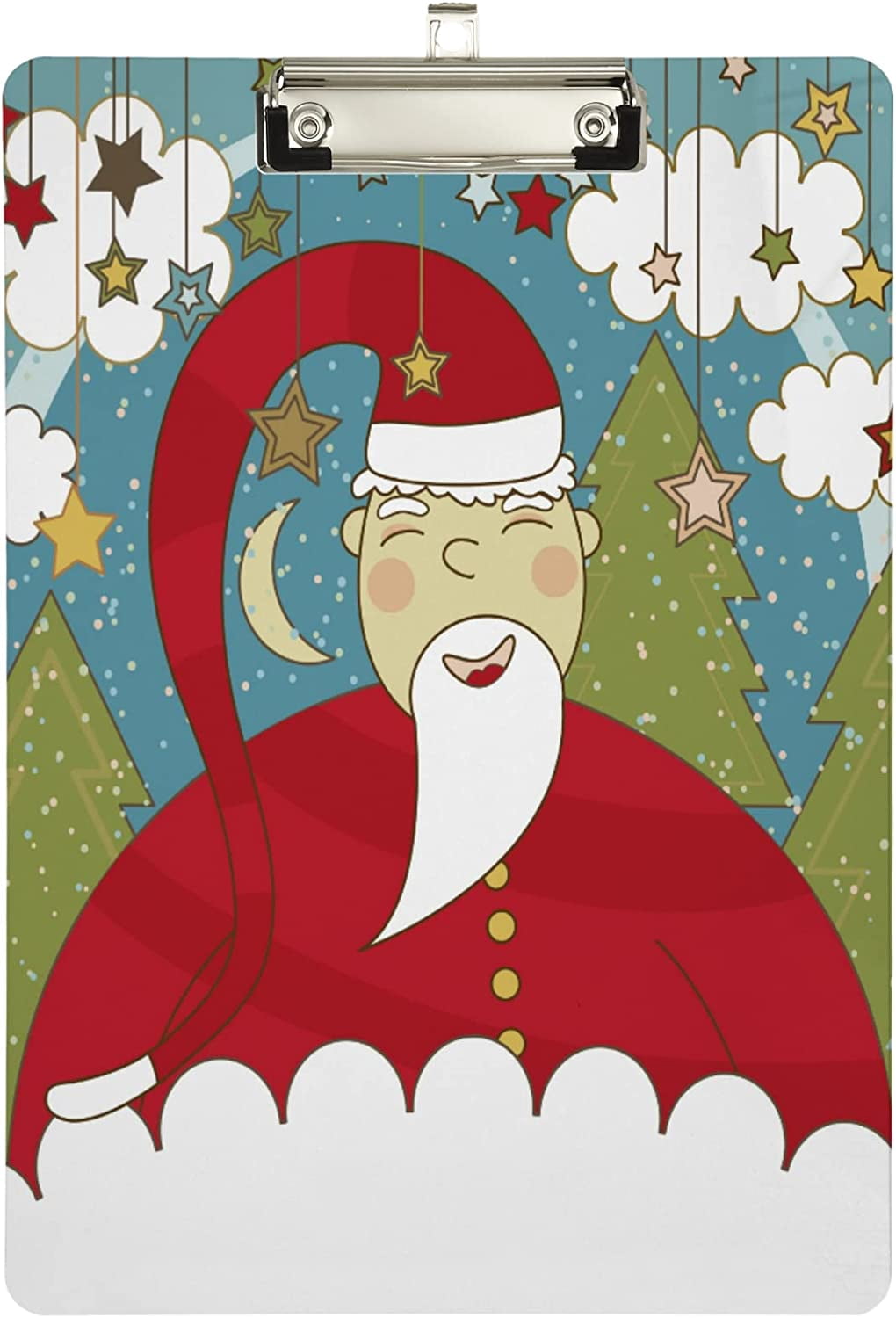 FMSHPON Christmas Happy Santa Vintage Clipboard Hardboard Wood Nursing ...