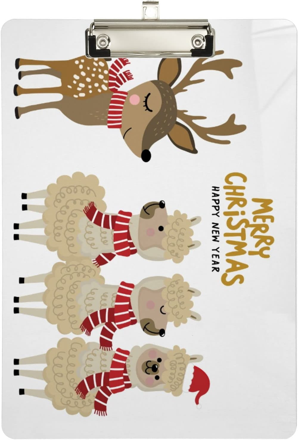 FMSHPON Christmas Reindeer Sheep Clipboard Hardboard Wood Nursing Clip ...